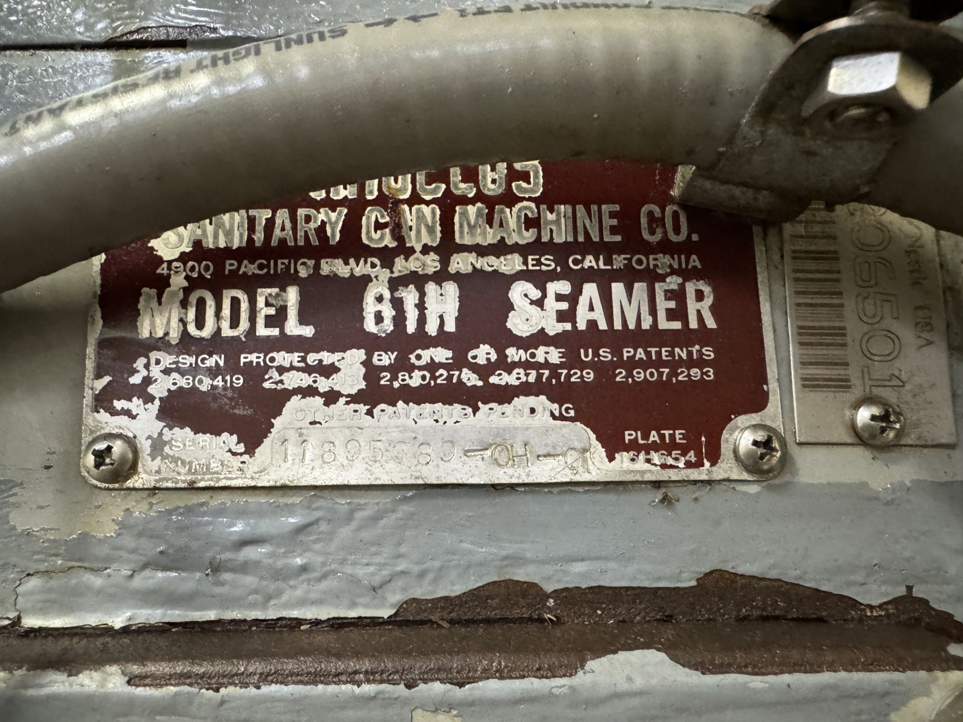Angelus Sanitary Can Seamer, model 61H, s/n 11895689-0H-01, 6- head ...