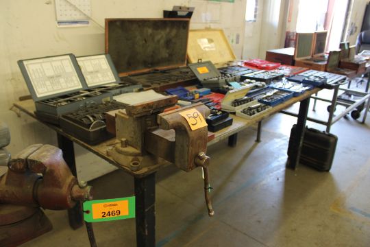 Machine Shop Table, approx. 6'3"lx3'w stainless steel table w/ back ...