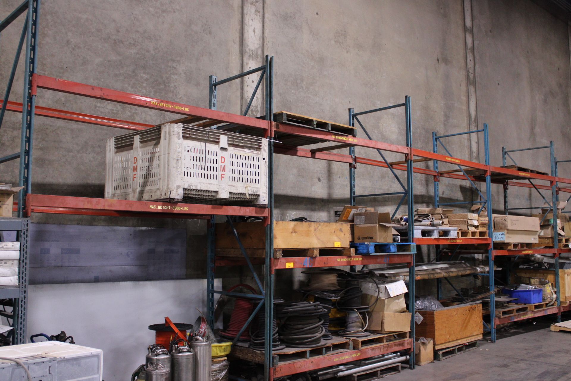 [Lot] of (11) Sections of pallet racking consisting of (13) 12' x 42"w ...
