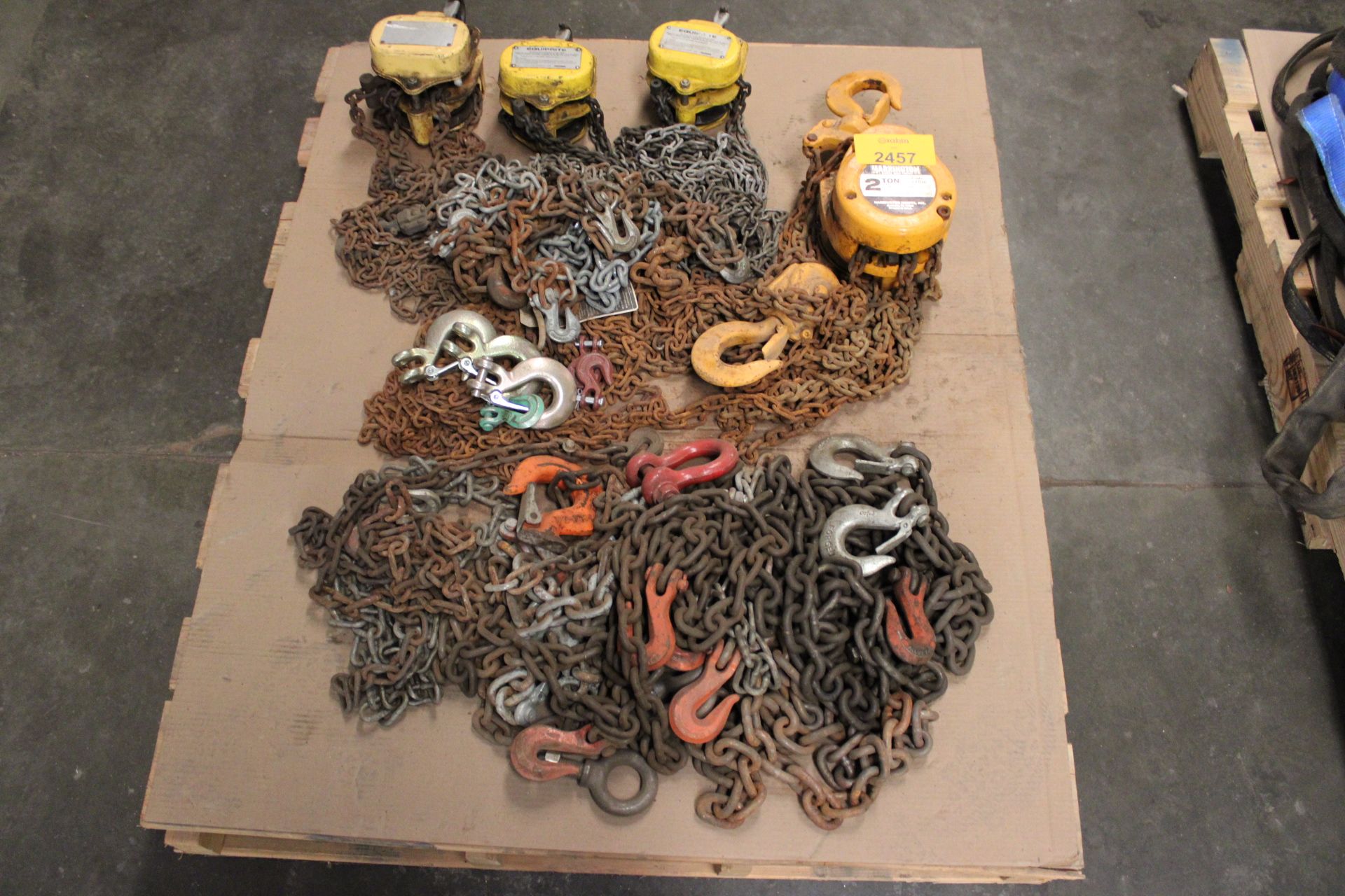 [Lot] of Assorted chain hoists on (2) pallets consisting of approx (9 ...