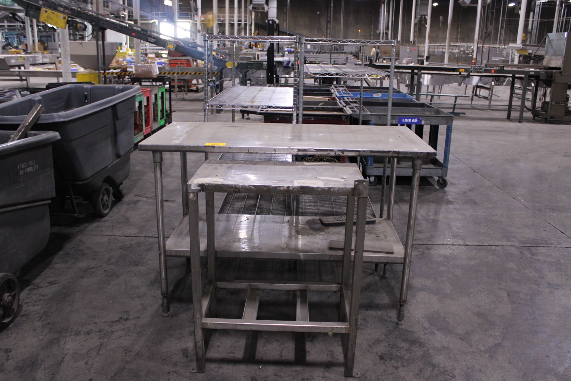 [Lot] consisting of (2) stainless metro racks 60"l x 24"w x 52"h, (2 ...