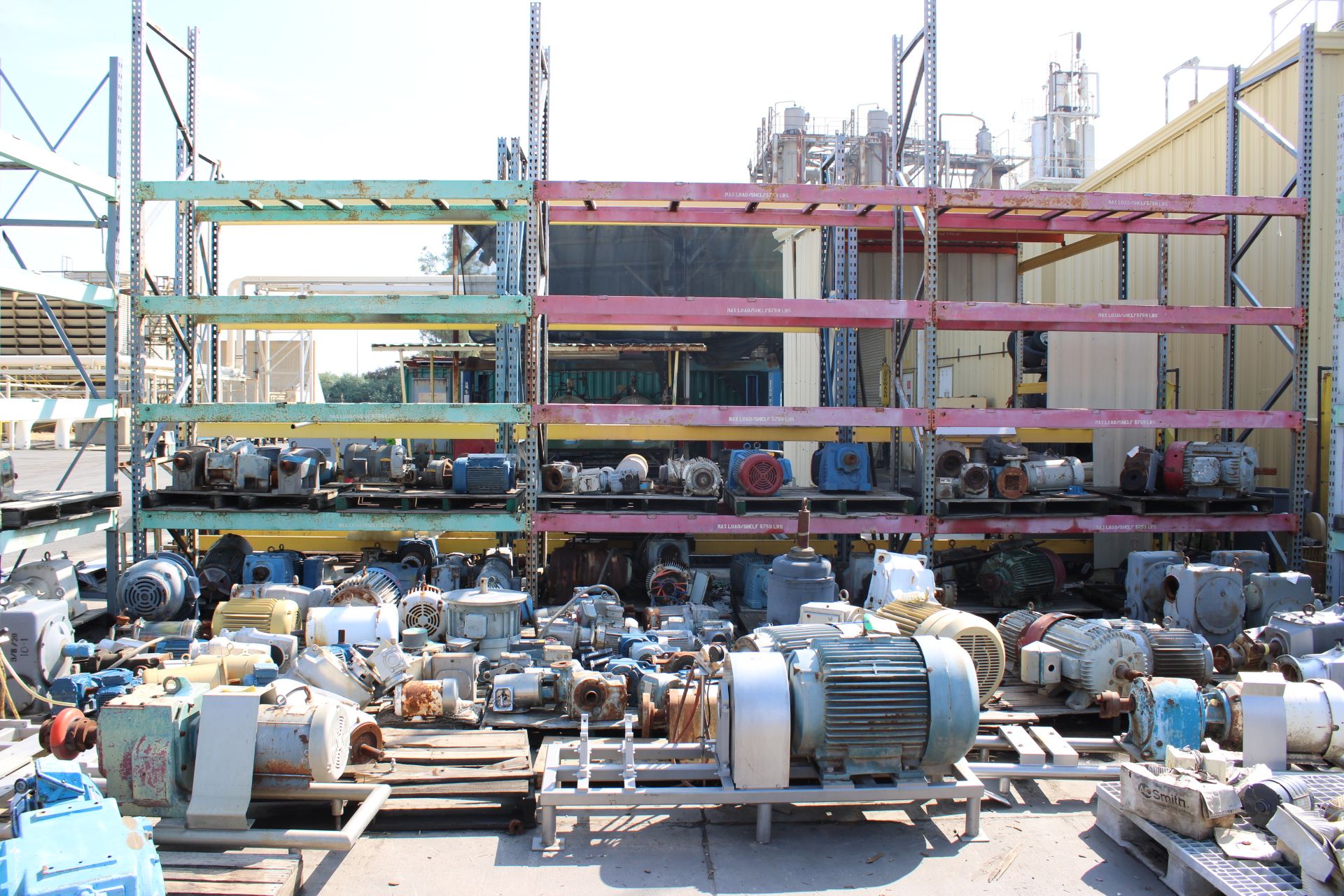 [Lot] consisting of (48) pallets of assorted motors and gear drives on ...