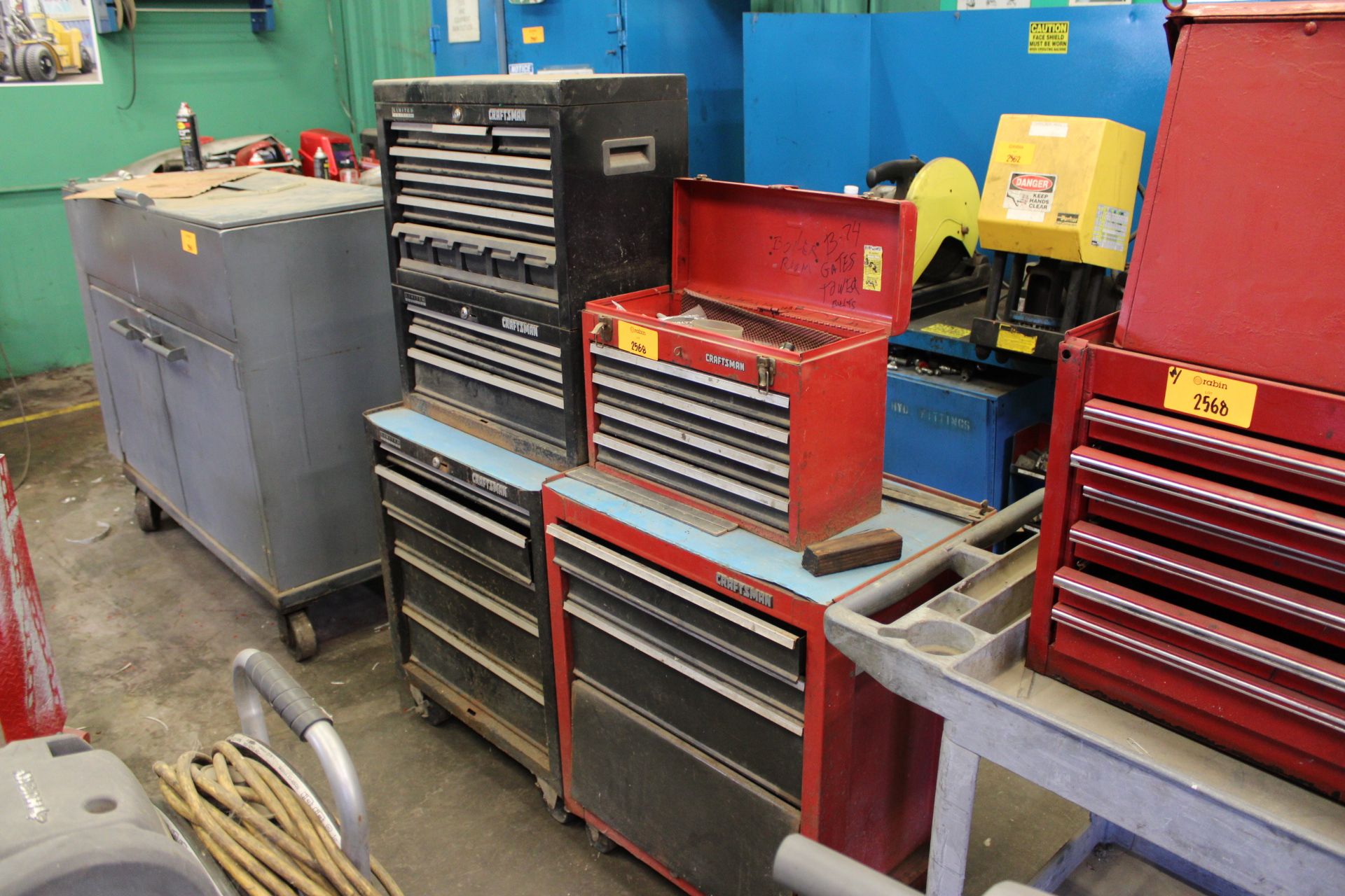 [Lot] Assorted tool boxes including (1) 8 drawer, (1) 13 drawer, (1 ...