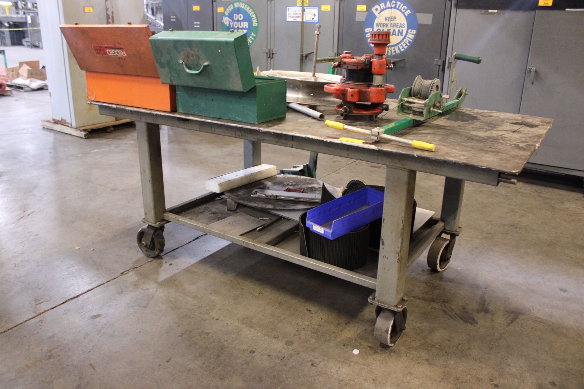 Shop table, metal shop table 96"l x 48"w [Warehouse Shop]