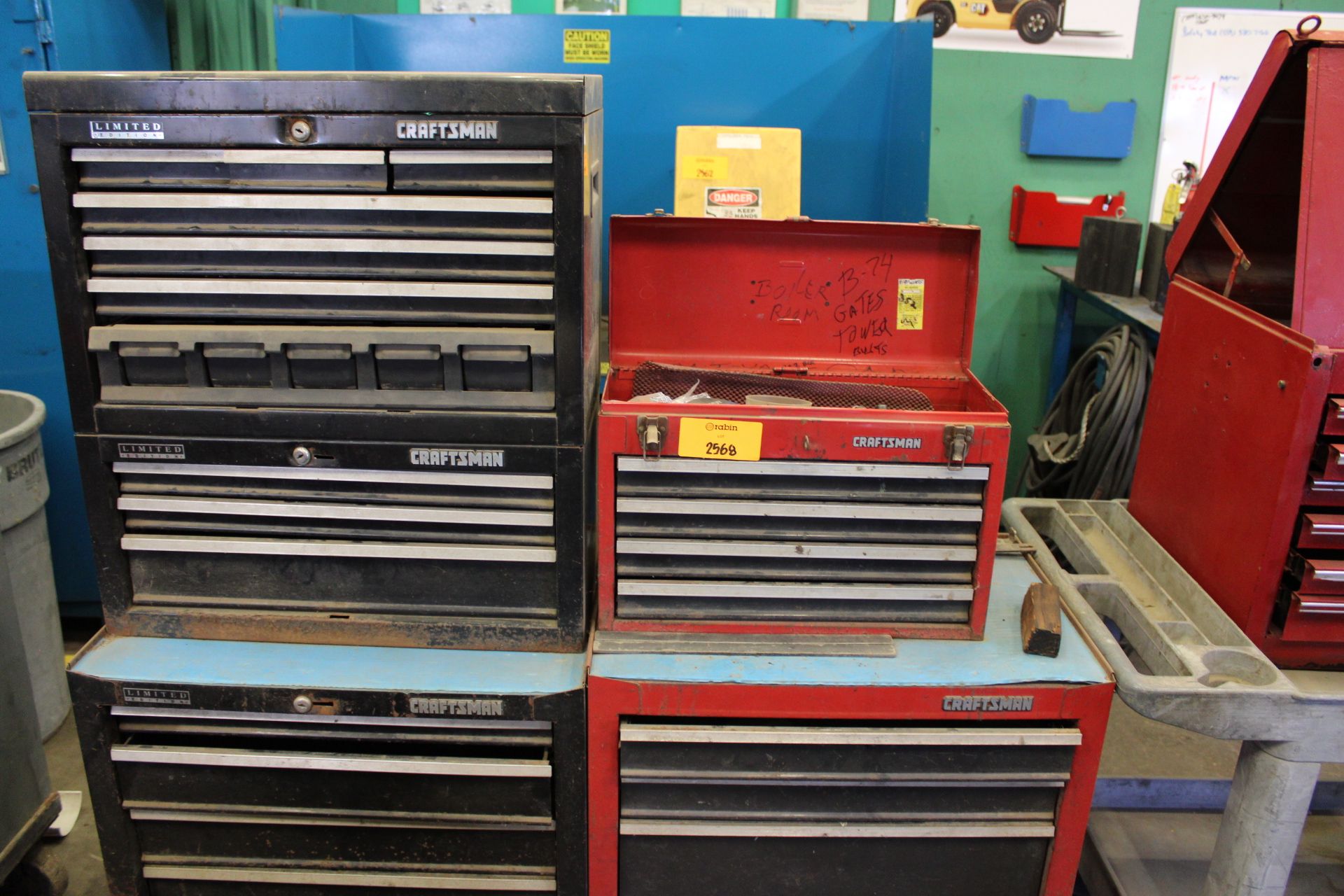 [Lot] Assorted tool boxes including (1) 8 drawer, (1) 13 drawer, (1 ...