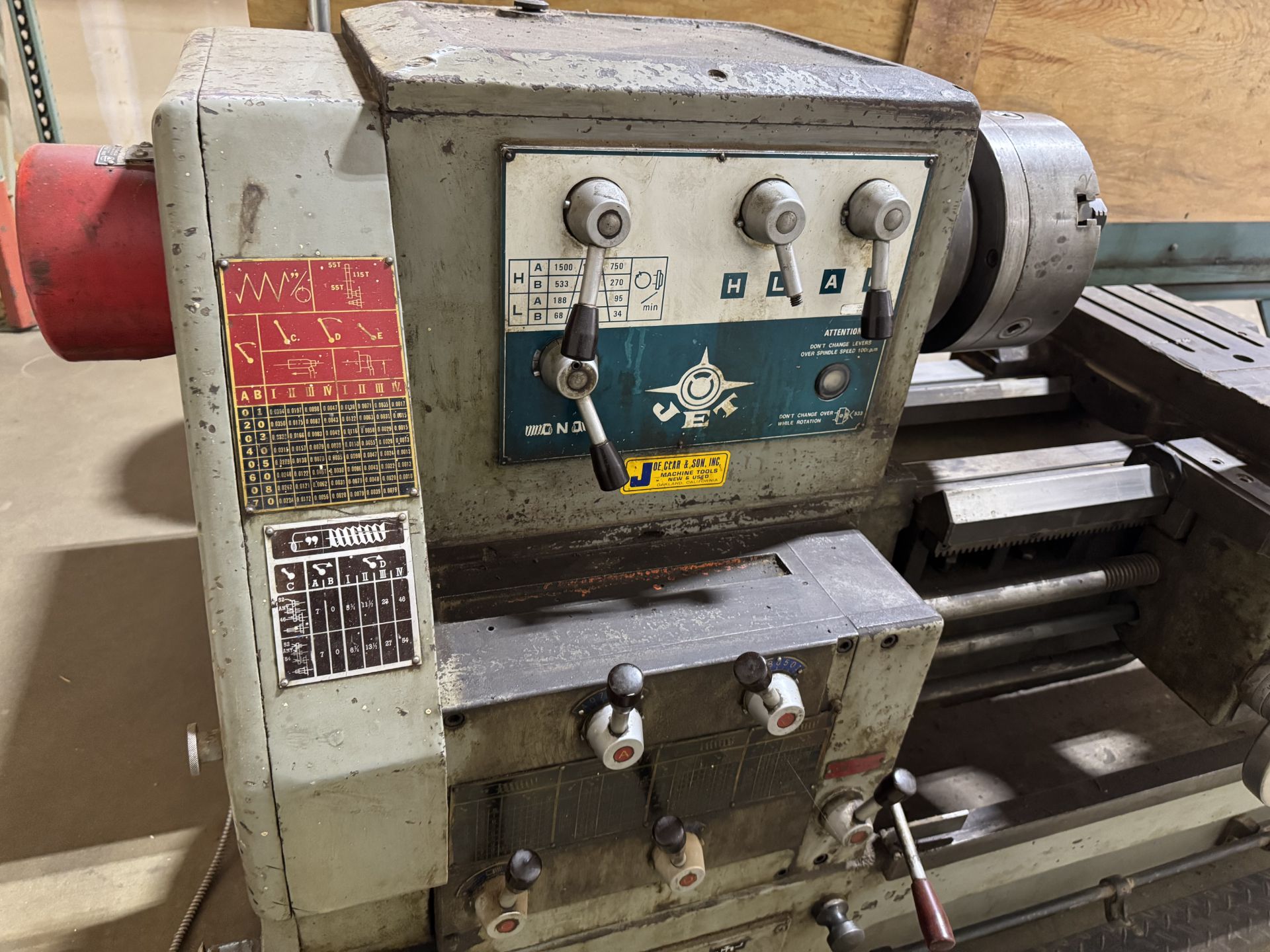JET Lathe Machine, model 1859, precision engine lathe, 18" swing x 59 ...