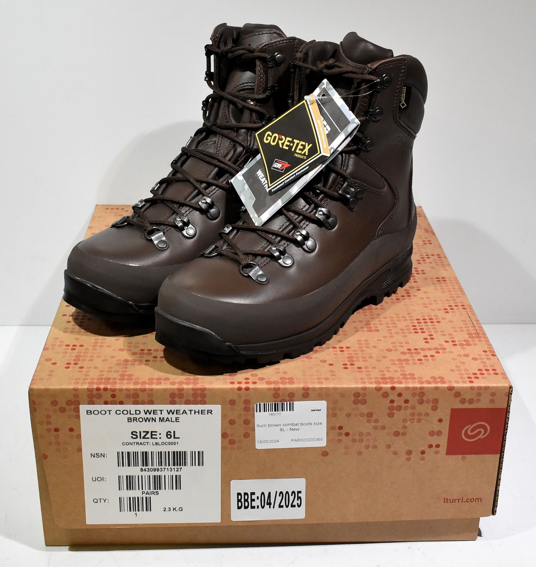 2x pairs of Iturri brown combat boots - size 6LUnused Asset with no ...