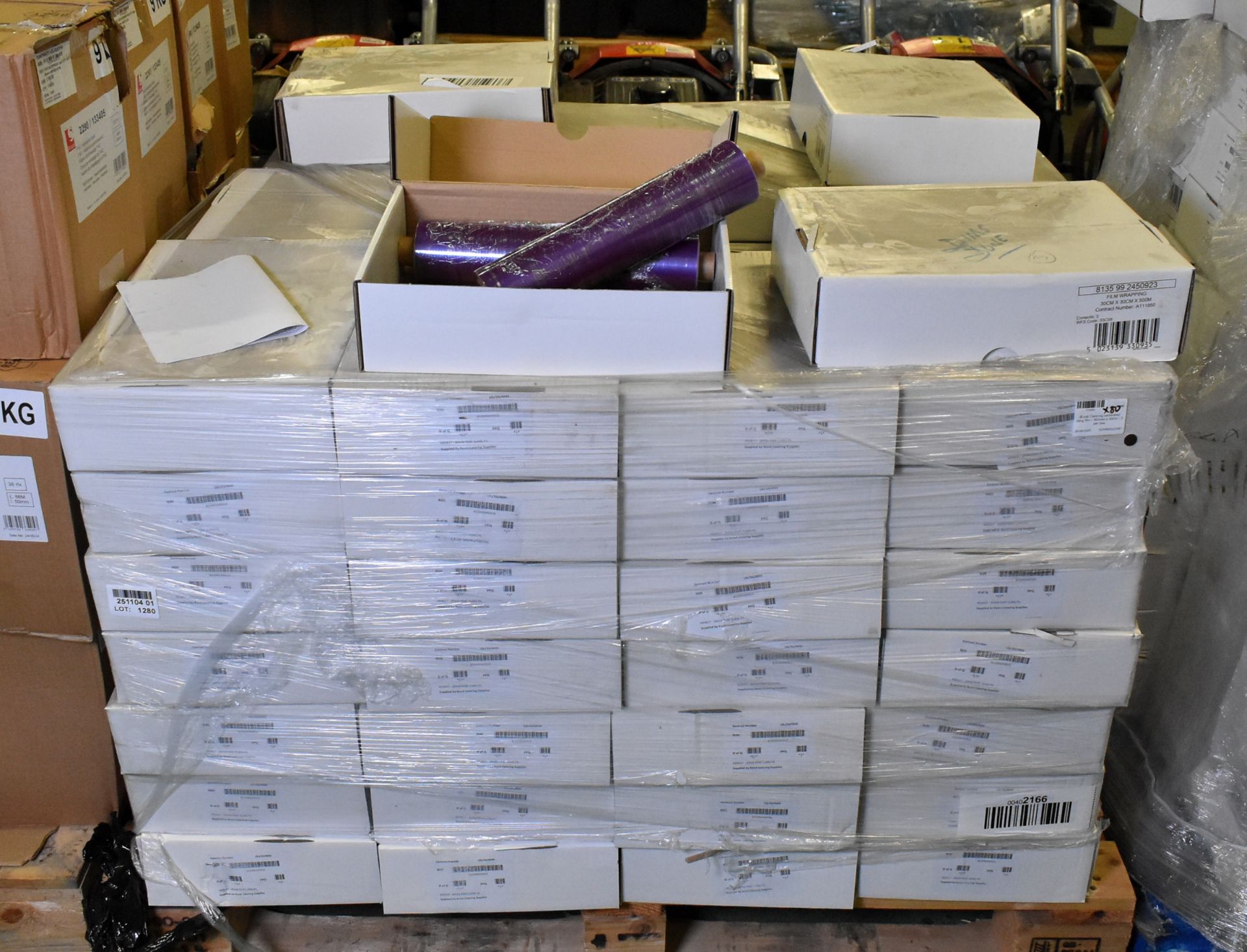 80x boxes of Bunzl Catering perforated cling film - 300mm x 500m - 3 ...