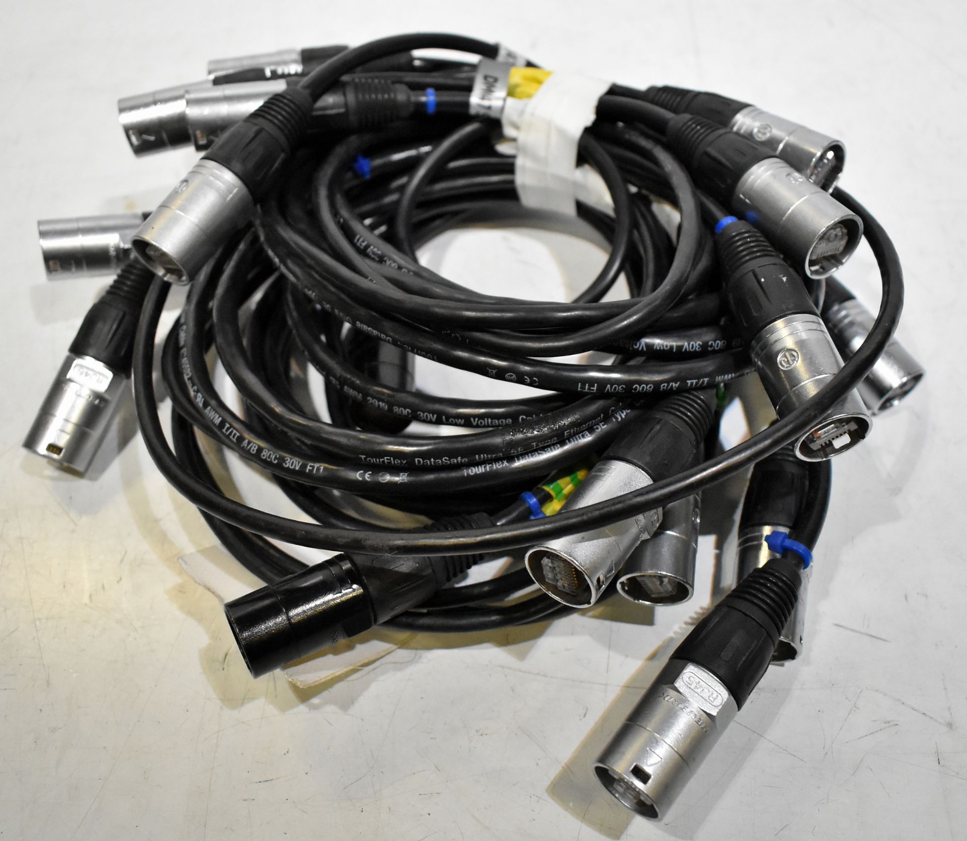 9x Assorted short length CAT5 cables with Neutrik Ethercon ends - all ...