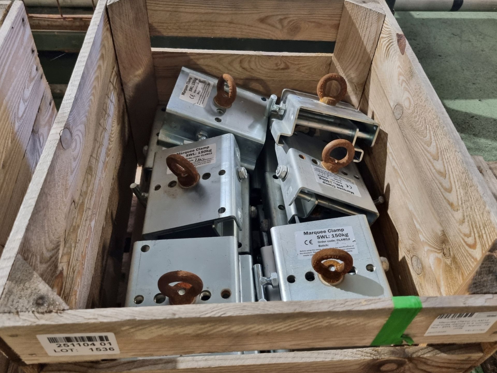 Marquee Clamp CLAM12 marquee clamps in a wooden box - SWL 150kg ...