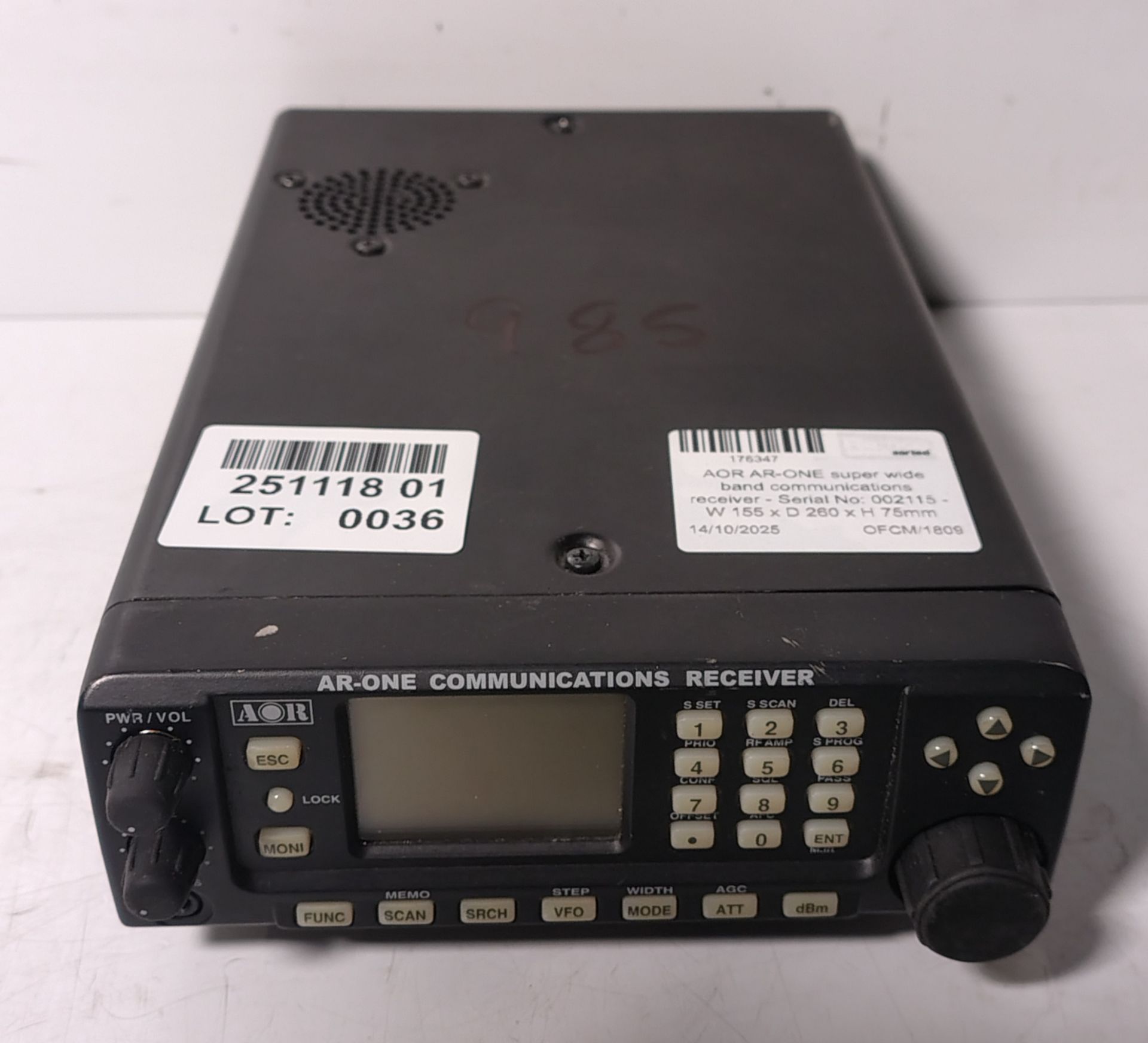 AOR AR-ONE super wide band communications receiver - Serial No: 002115 ...