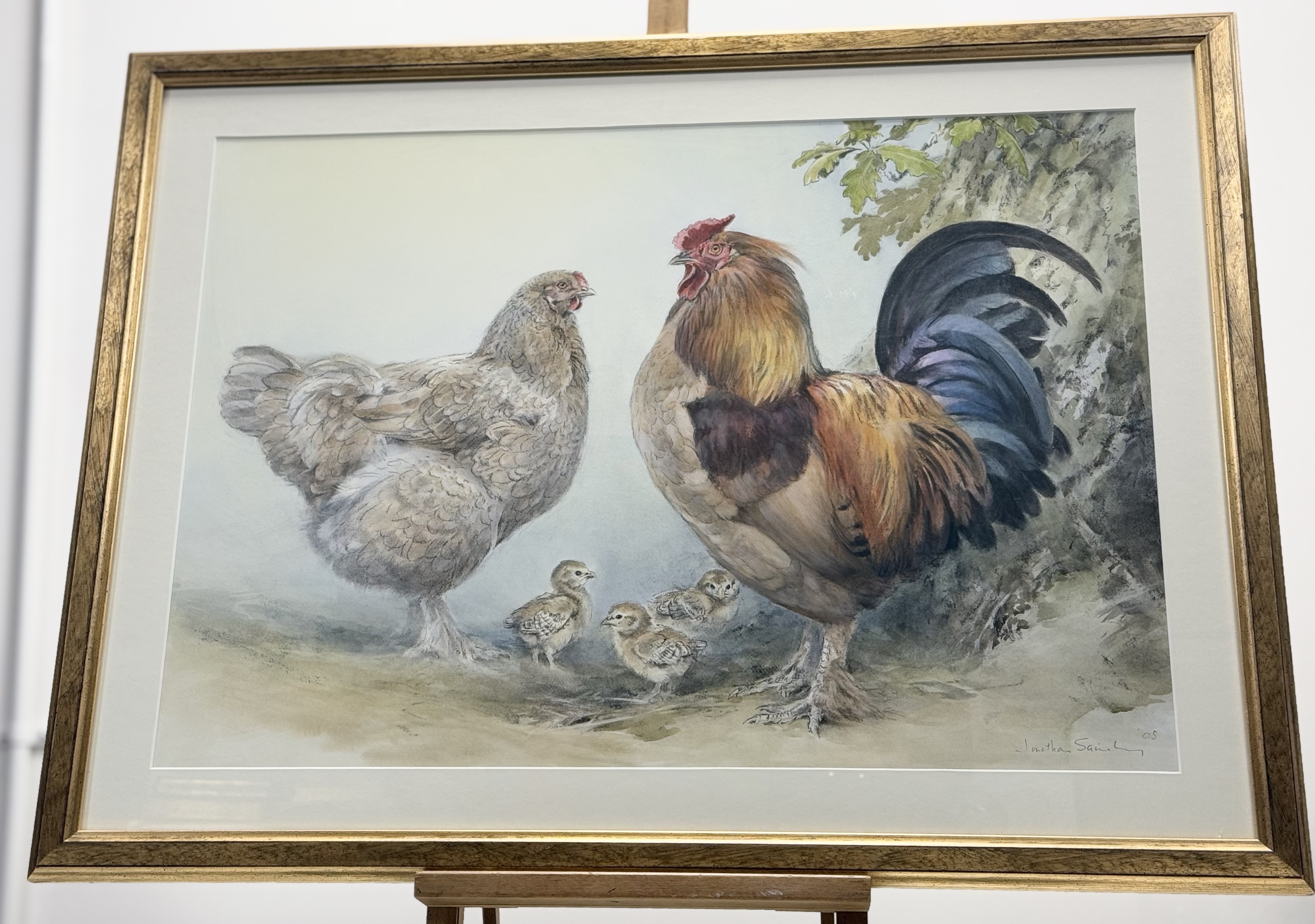 Jonathan Sainsbury RSW (British 1951-), Still of a Cockerel, Hen and ...
