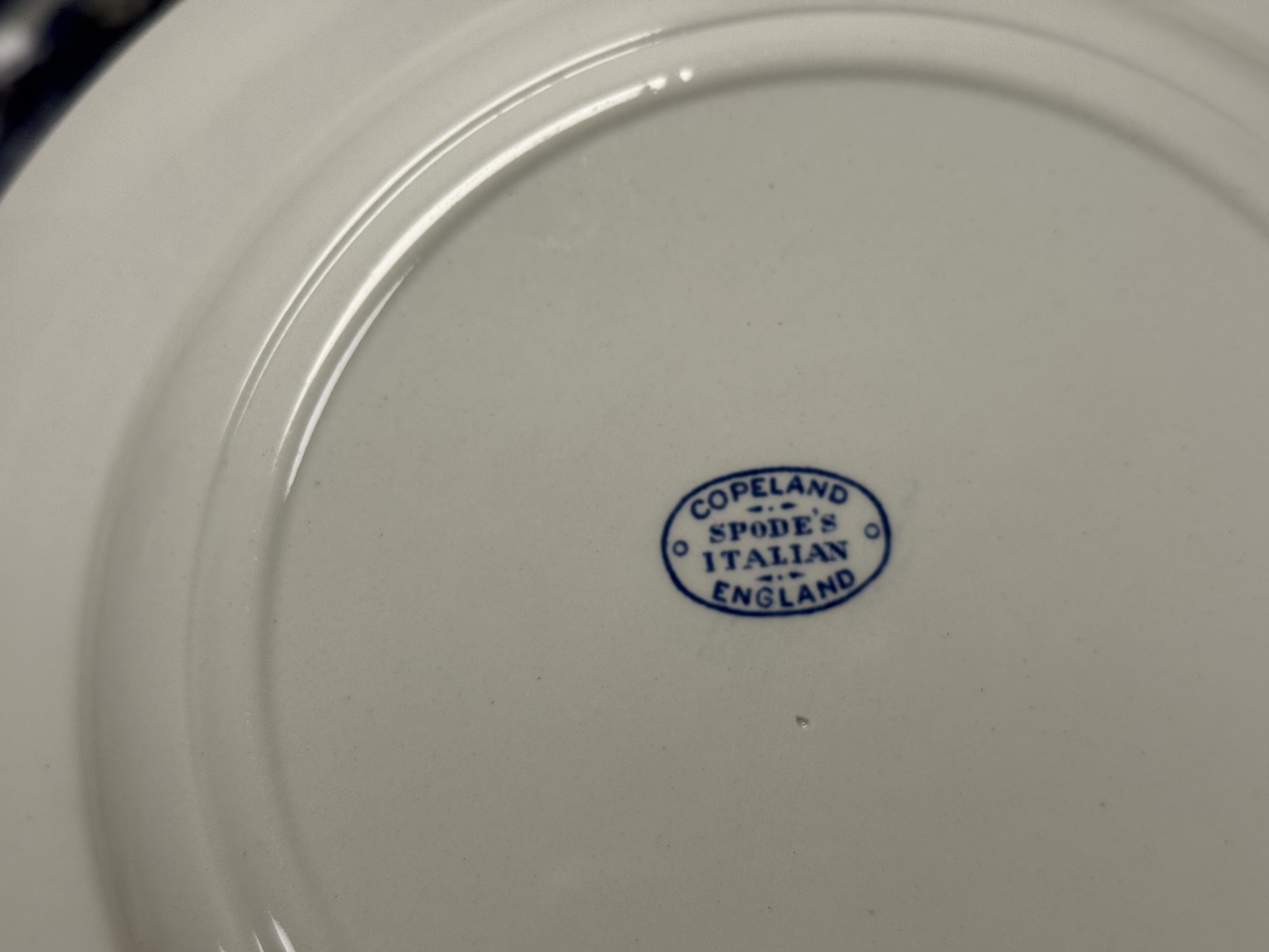 A collection later Copeland Spode Italian blue and white comprising ...