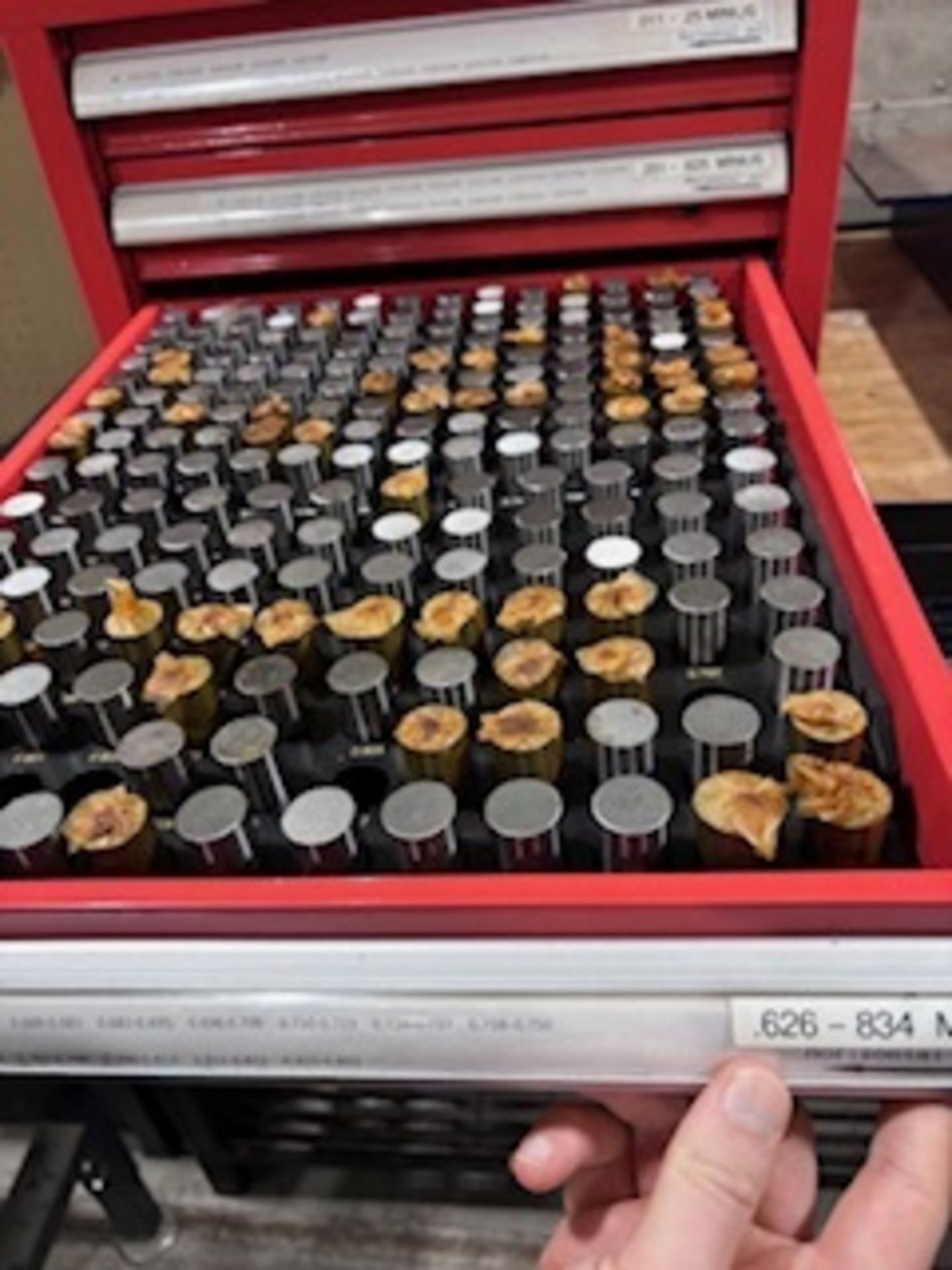 Pin Gauge Set - Inside 4-Drawer Pin Gauge Storage Cabinet