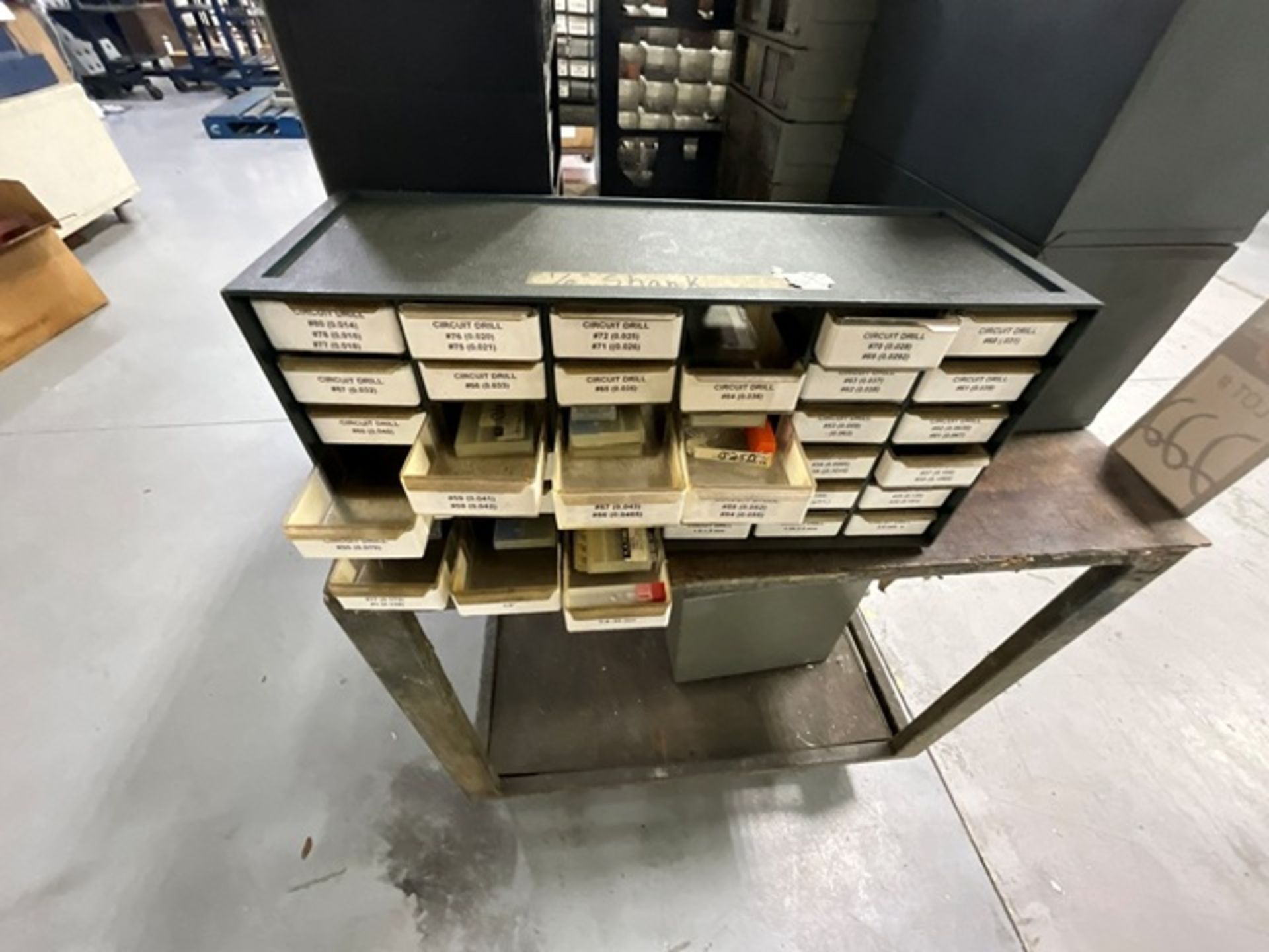Cart with (9) Assorted Tool Storge Cabinets and Bins - Cart: 40" x 30 ...