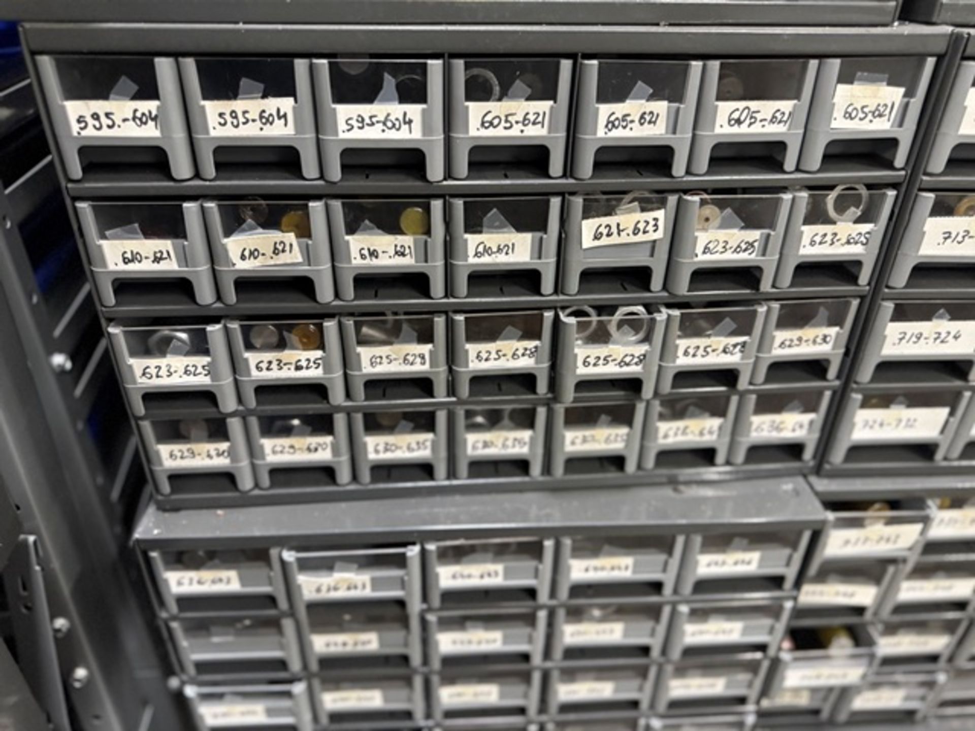 Large Assortment of Plug Gages in Drawered Storage Rack