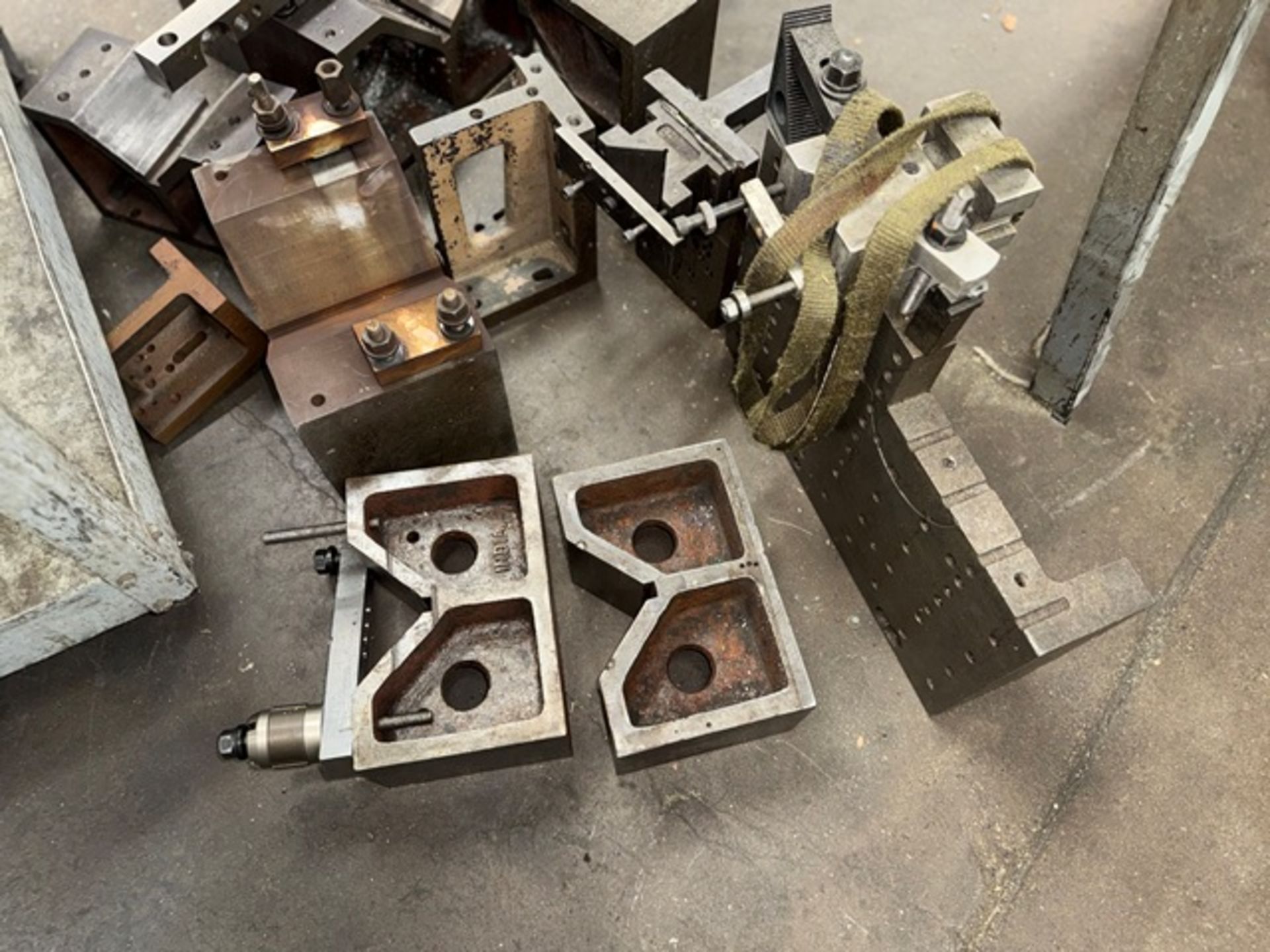 Rolling Shop Cart & Assortment of V-Blocks