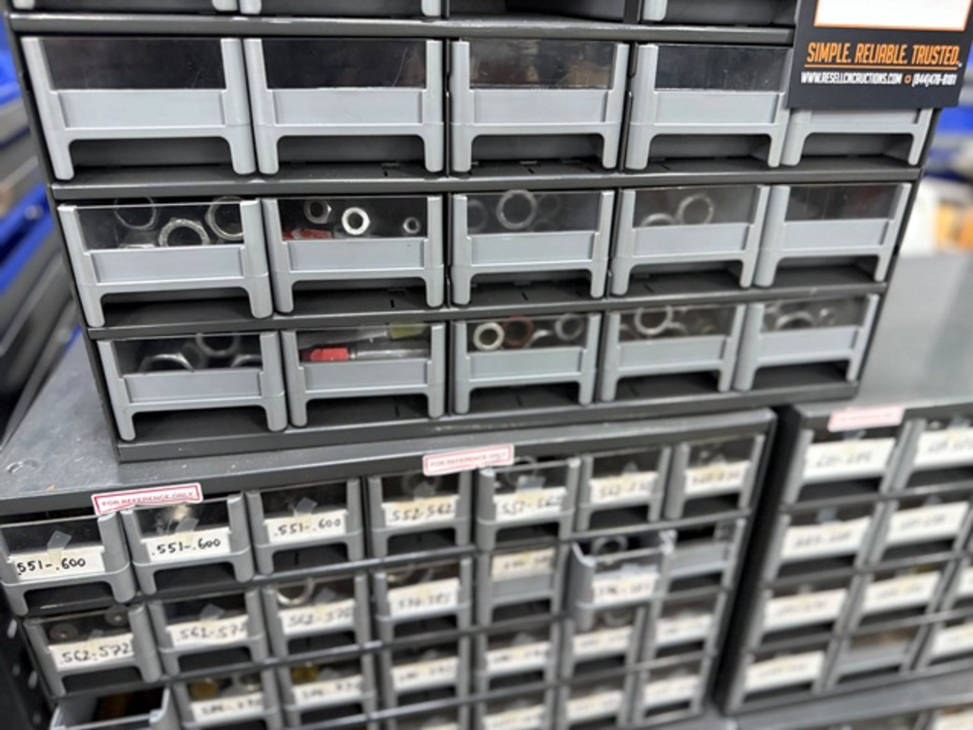 Large Assortment of Plug Gages in Drawered Storage Rack