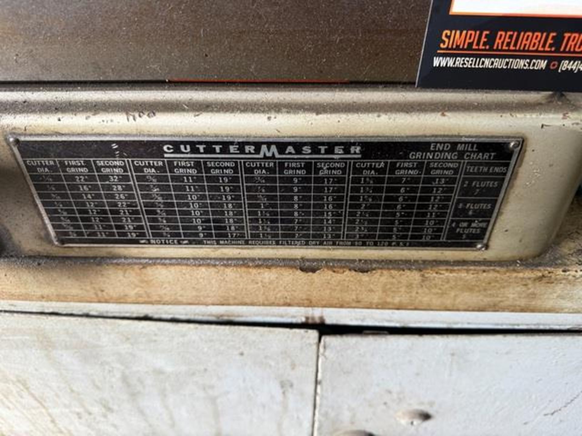 Cuttermaster Model HDT-30 Tool Grinder (SN: 11976B) - Collets - Long ...