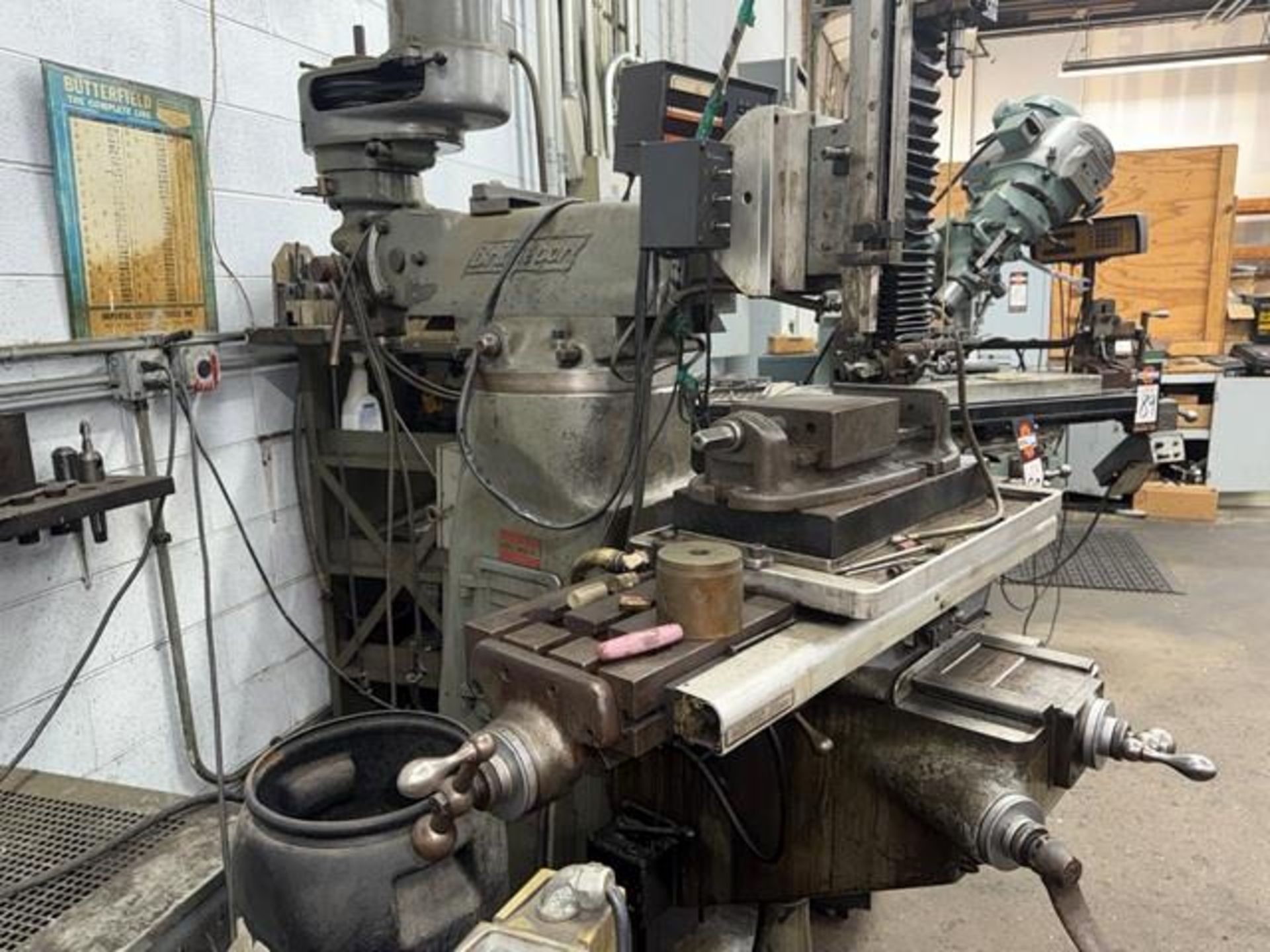 Bridgeport Step Pulley Vertical Mill (SN: 101816) with EDM Drill - EDM Drill Model MT30 Hole Popp