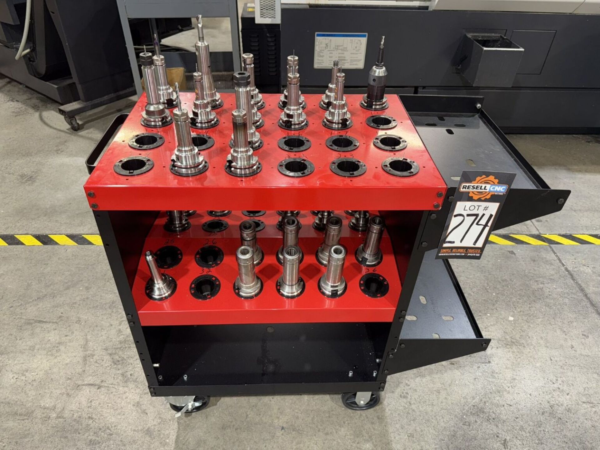 (31) 50 Taper Tool Holders with Rolling Cart