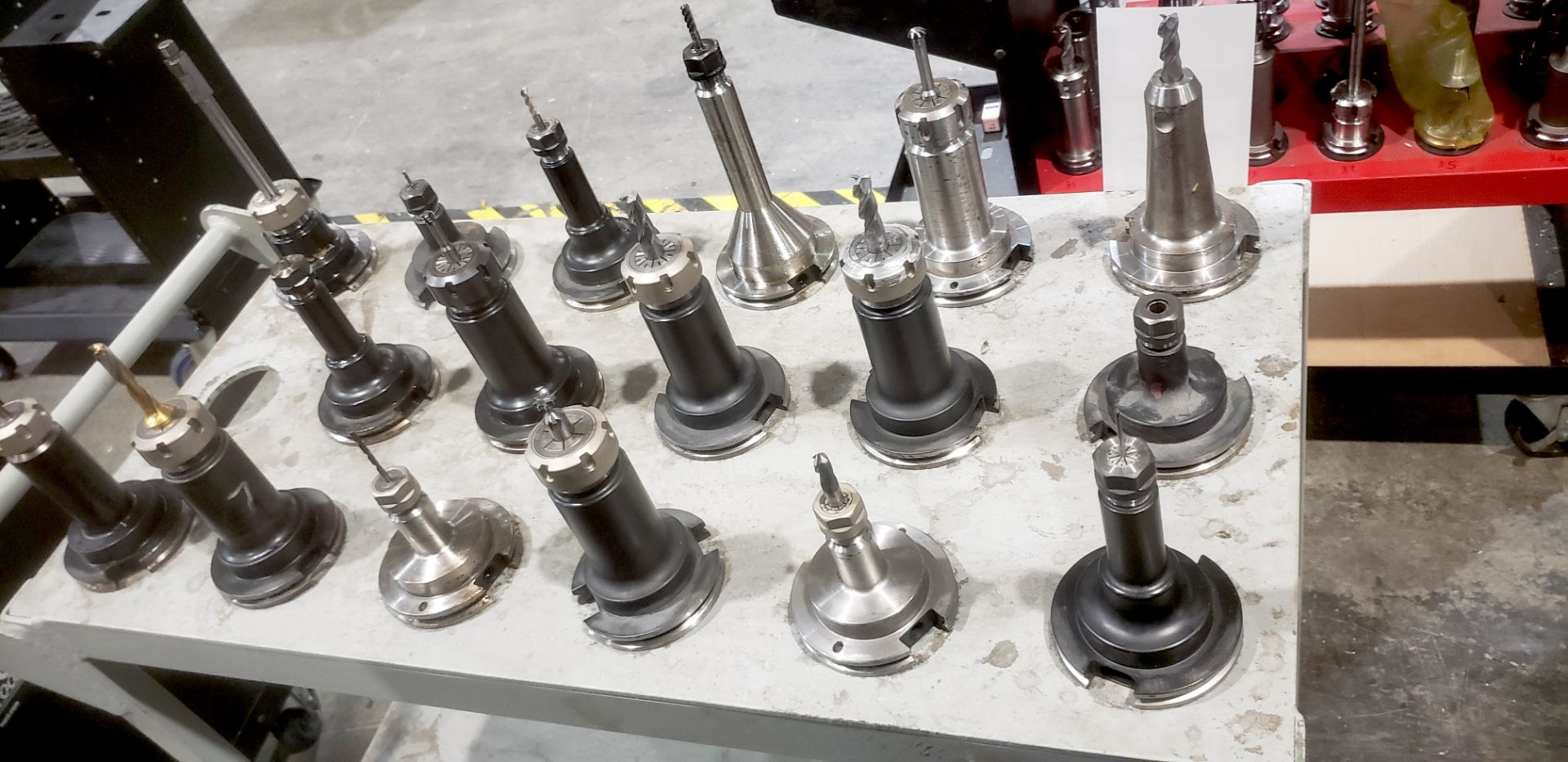 (17) 50 Taper Tool Holders with Rolling Cart
