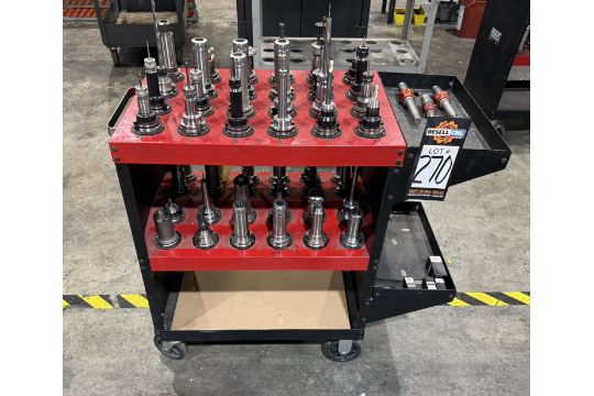 (48) 40 Taper Tool Holders with Rolling Cart