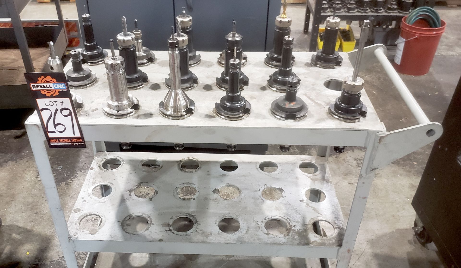 (17) 50 Taper Tool Holders with Rolling Cart