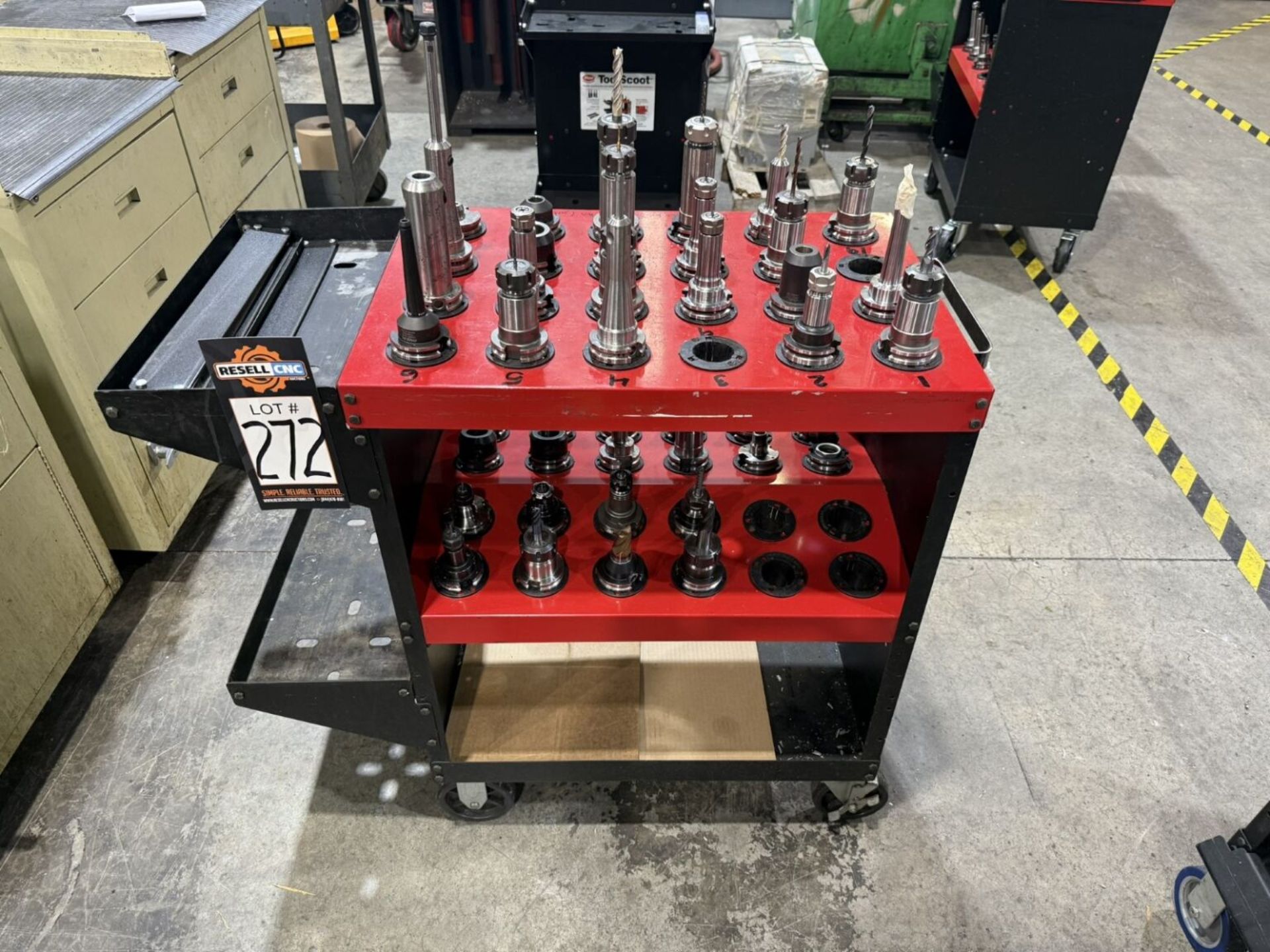 (42) 50 Taper Tool Holders with Rolling Cart