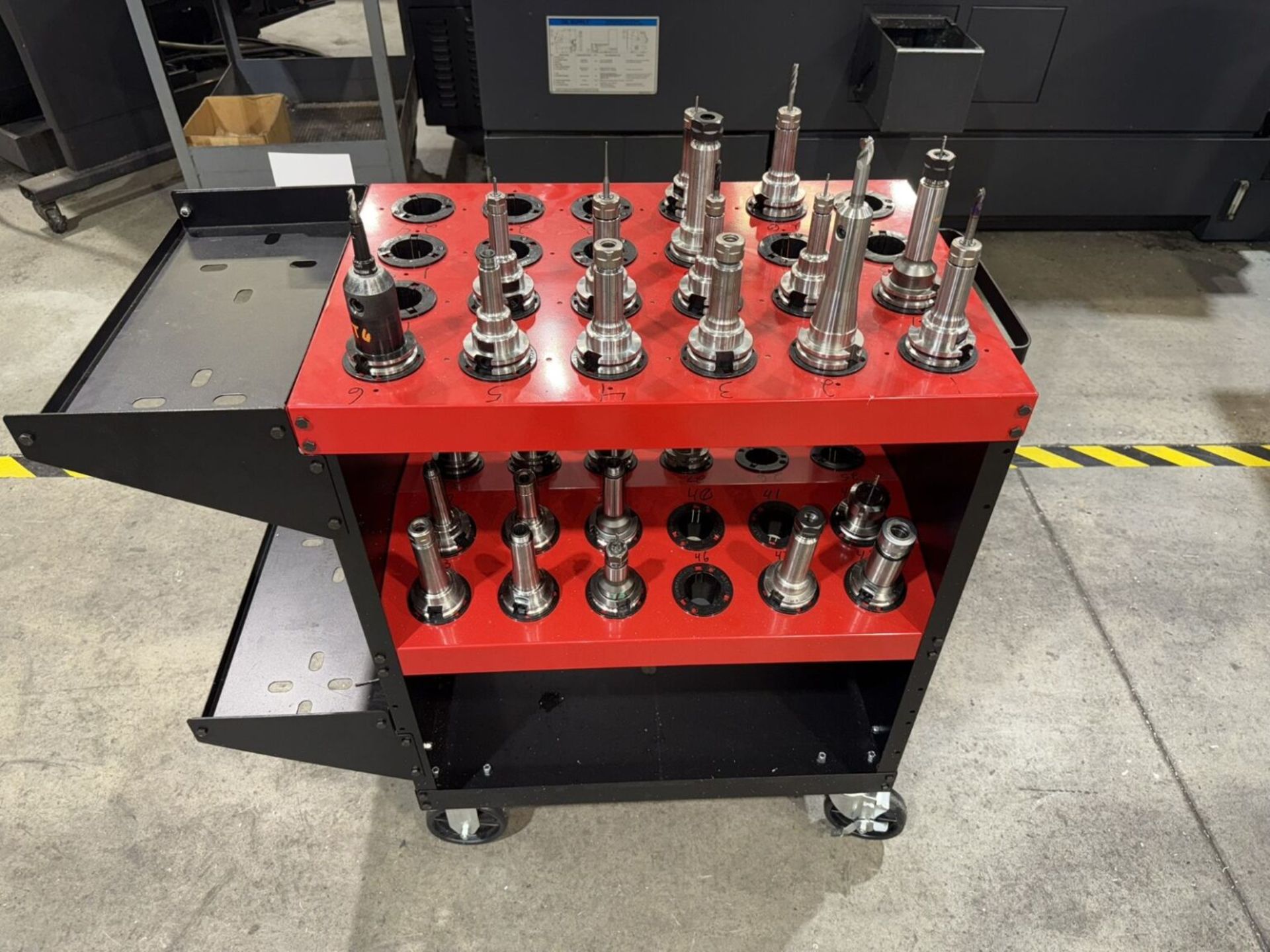 (31) 50 Taper Tool Holders with Rolling Cart