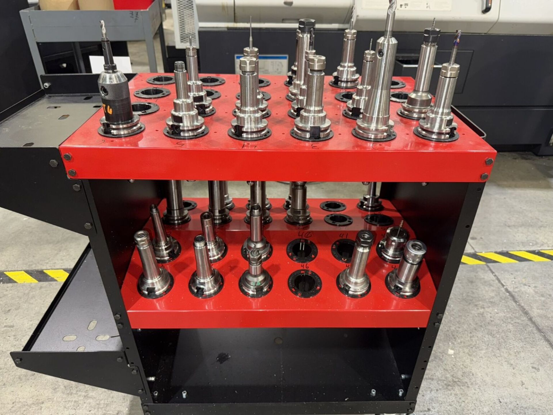 (31) 50 Taper Tool Holders with Rolling Cart