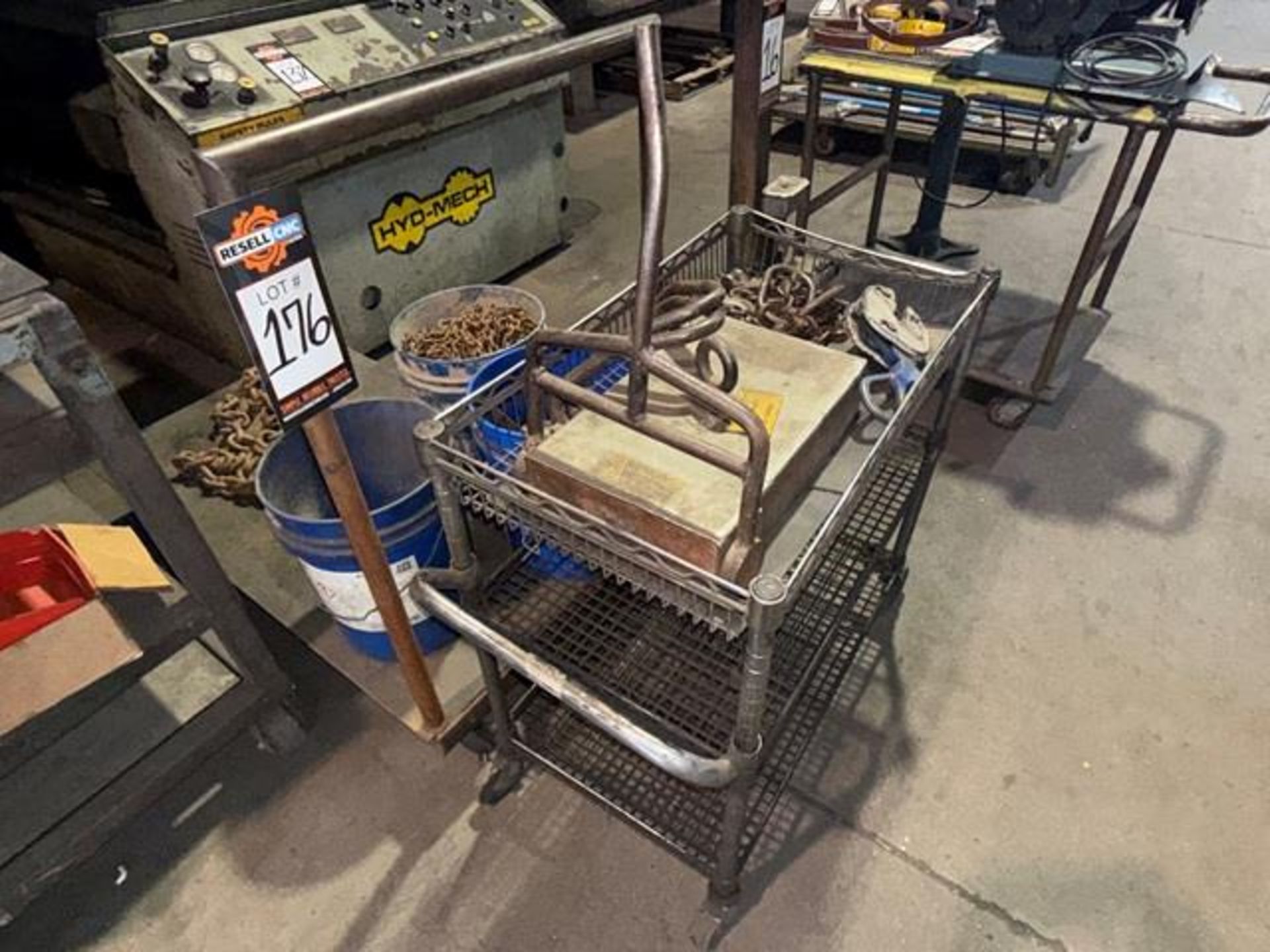 2 Rolling Shop Carts with Rigging Chains, Material Magnet, Sheet Lifter ...