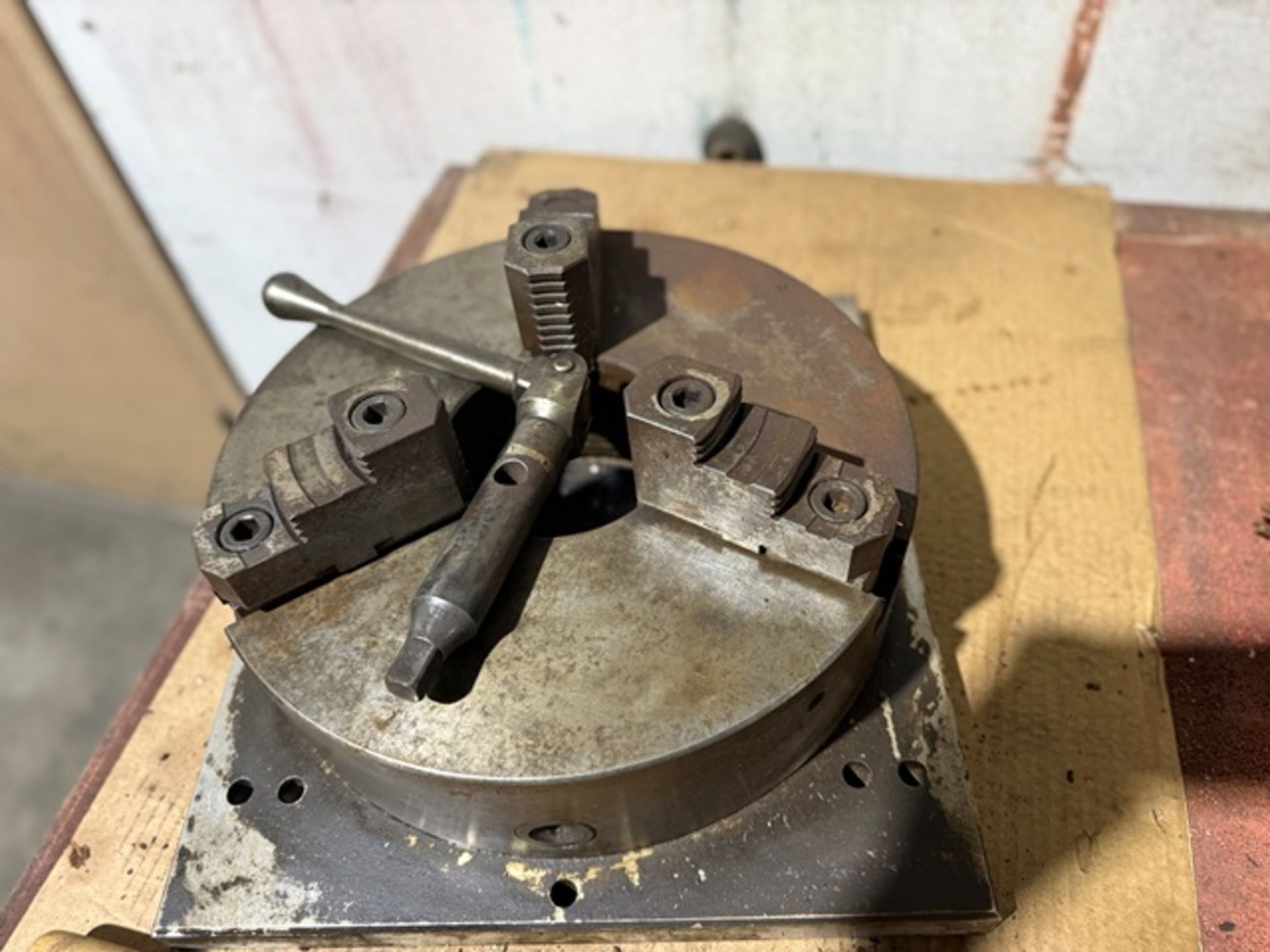 Rolling Metal Shop Table - with Craftsman Vise & 15" 3-Jaw Chuck