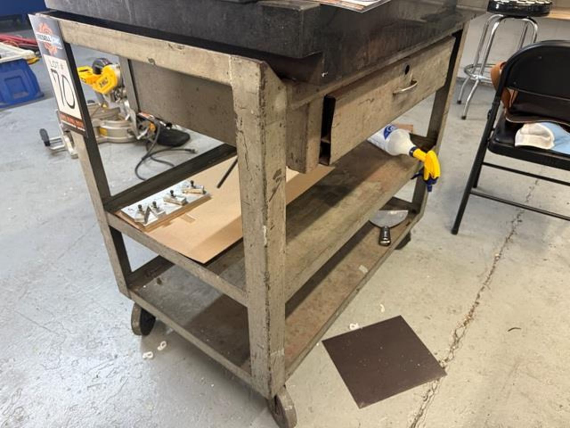 Rolling Shop Cart with Black Granite Surface Plate
