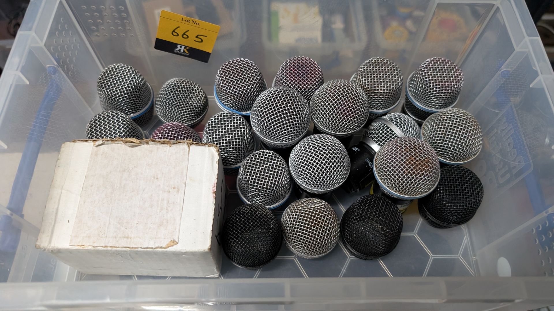 The contents of 2 Crates of 11 Microphone Heads and related itemsThis ...