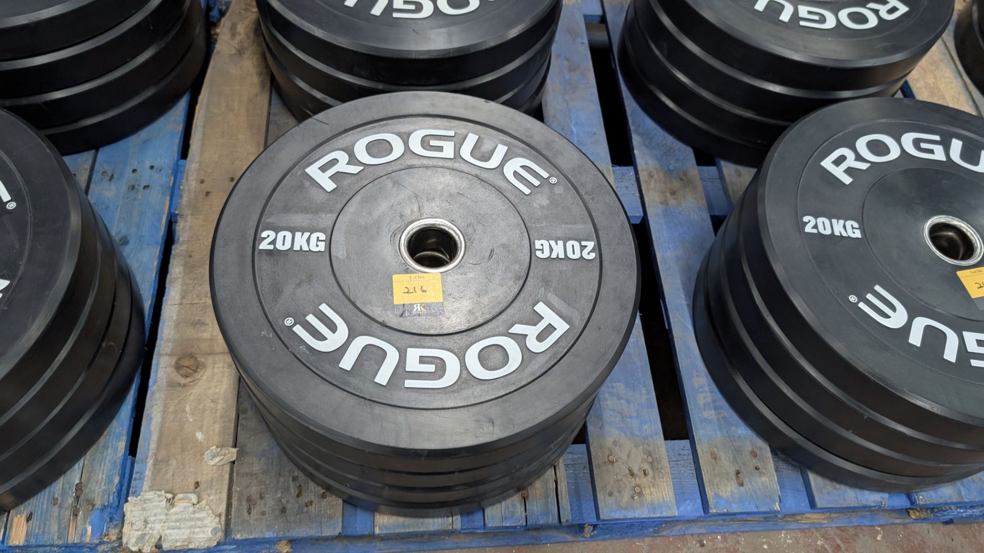 4 off Rogue 20kg Black Rubberised Finish Olympic Plates. Lots 44 – 396 ...