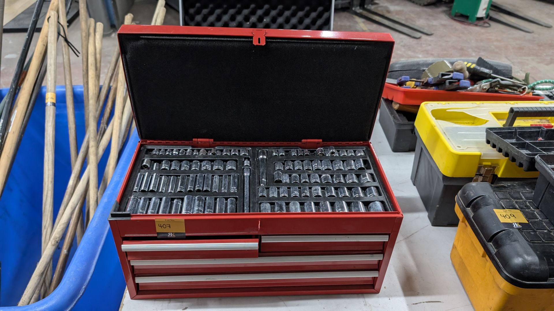 1 off Tool Chest and contents comprising sockets, spanners and ...