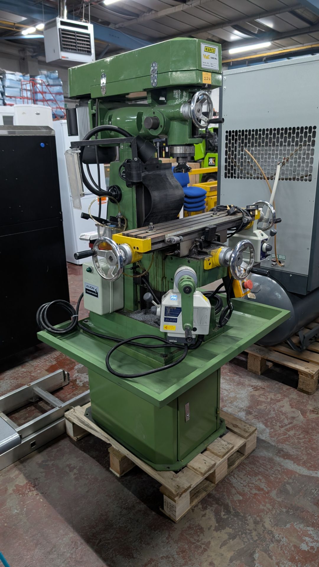 1 off 2015 Warco VMC Turret Mill/Vertical Machining Centre. Includes 2 ...