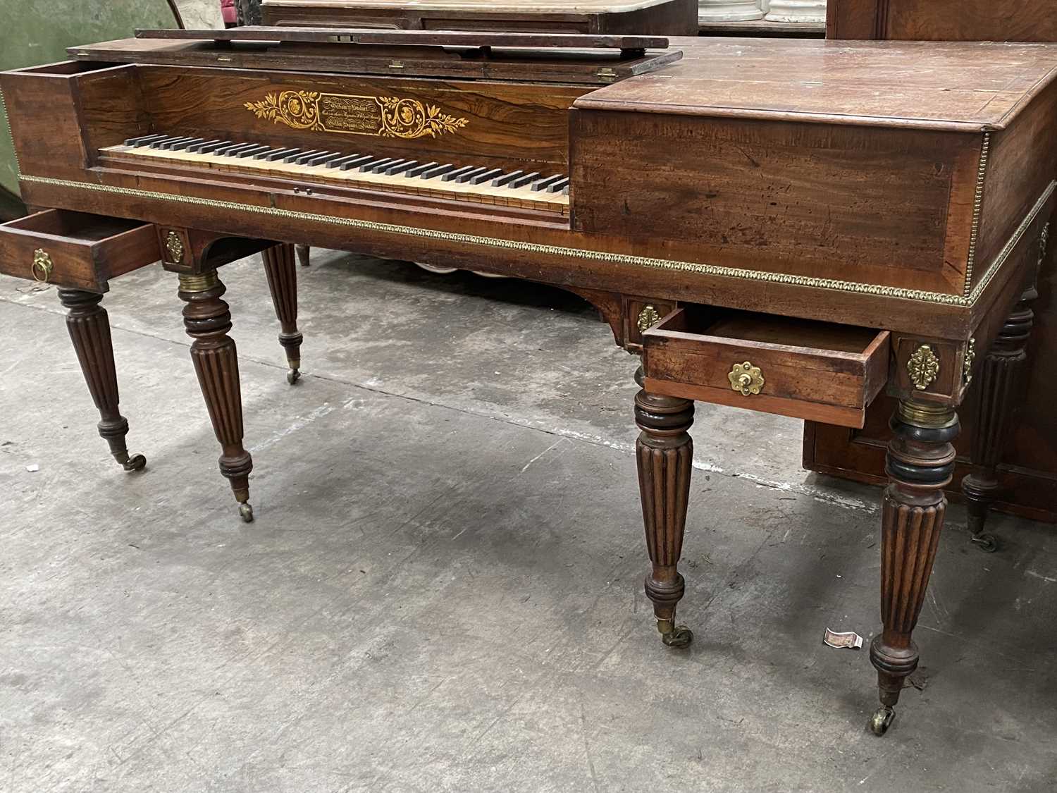 EARLY 19TH C. WILLIAM STODART SQUARE PIANO, labelled 'Their Majesty's ...
