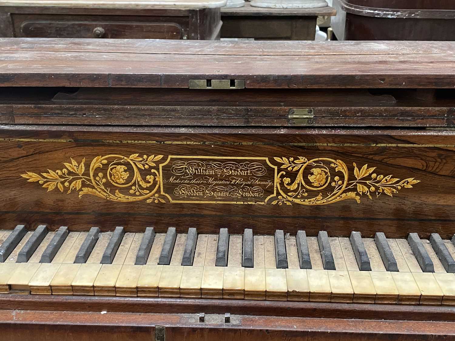 EARLY 19TH C. WILLIAM STODART SQUARE PIANO, labelled 'Their Majesty's ...