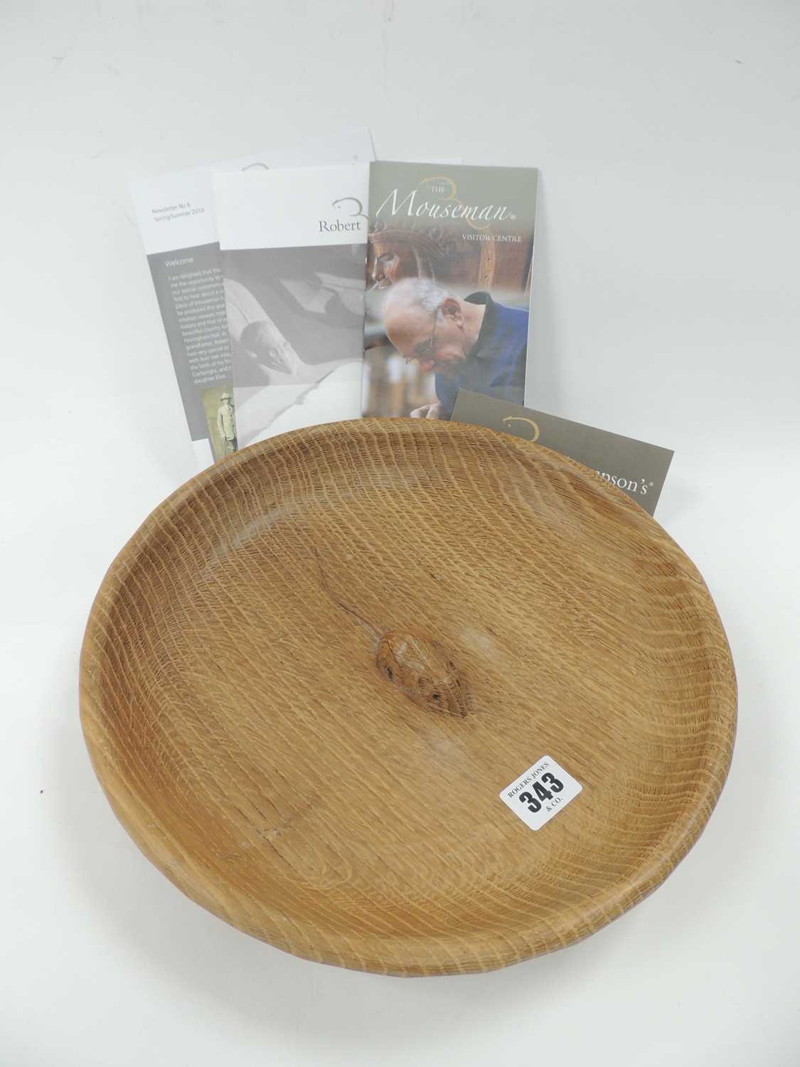 ROBERT THOMPSON'S WORKSHOP MOUSEMAN CARVED OAK BOWL, 30cms (diam ...