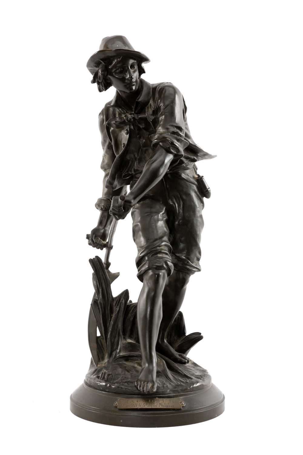 EUGÈNE ANTOINE AIZELIN (French, 1821-1902) bronze - 'Faucheur' (Reaper ...