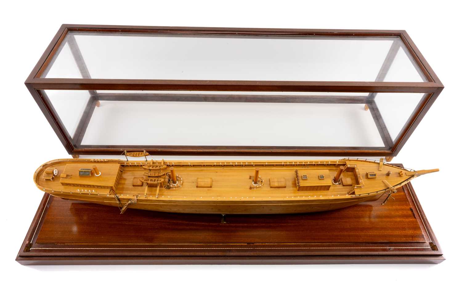 MARITIME CLUB HOUSE: CASED PLANKED & FRAMED UNRIGGED MODEL OF A SHIP ...