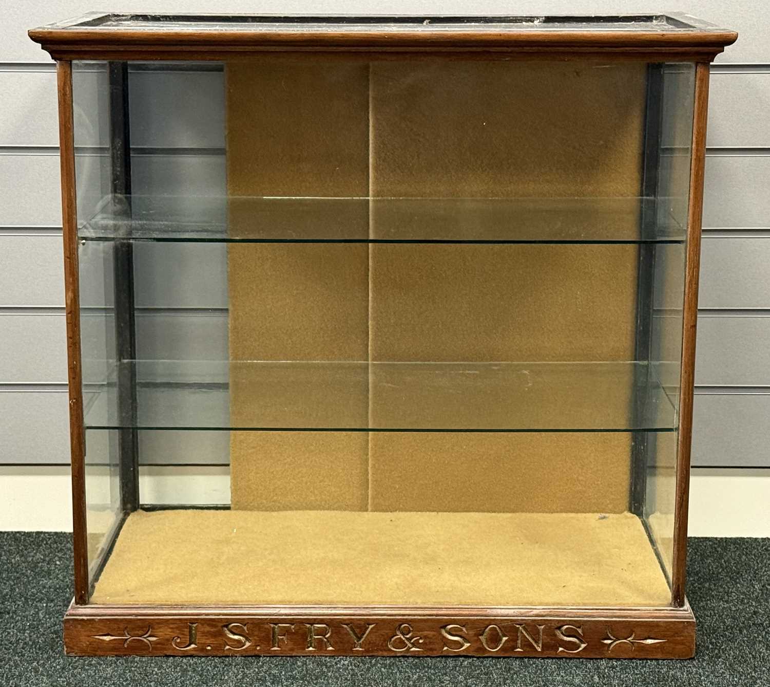 J.S. FRY & SONS MAHOGANY CONFECTIONER'S DISPLAY CASE, 67 (h) x 71 (w) x ...