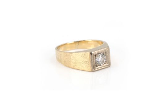 Diamantring585 Gelbgold, punziert, Diamant im Brillantschliff, ca. 0,5 ...