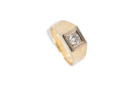 Diamantring585 Gelbgold, punziert, Diamant im Brillantschliff, ca. 0,5 ...