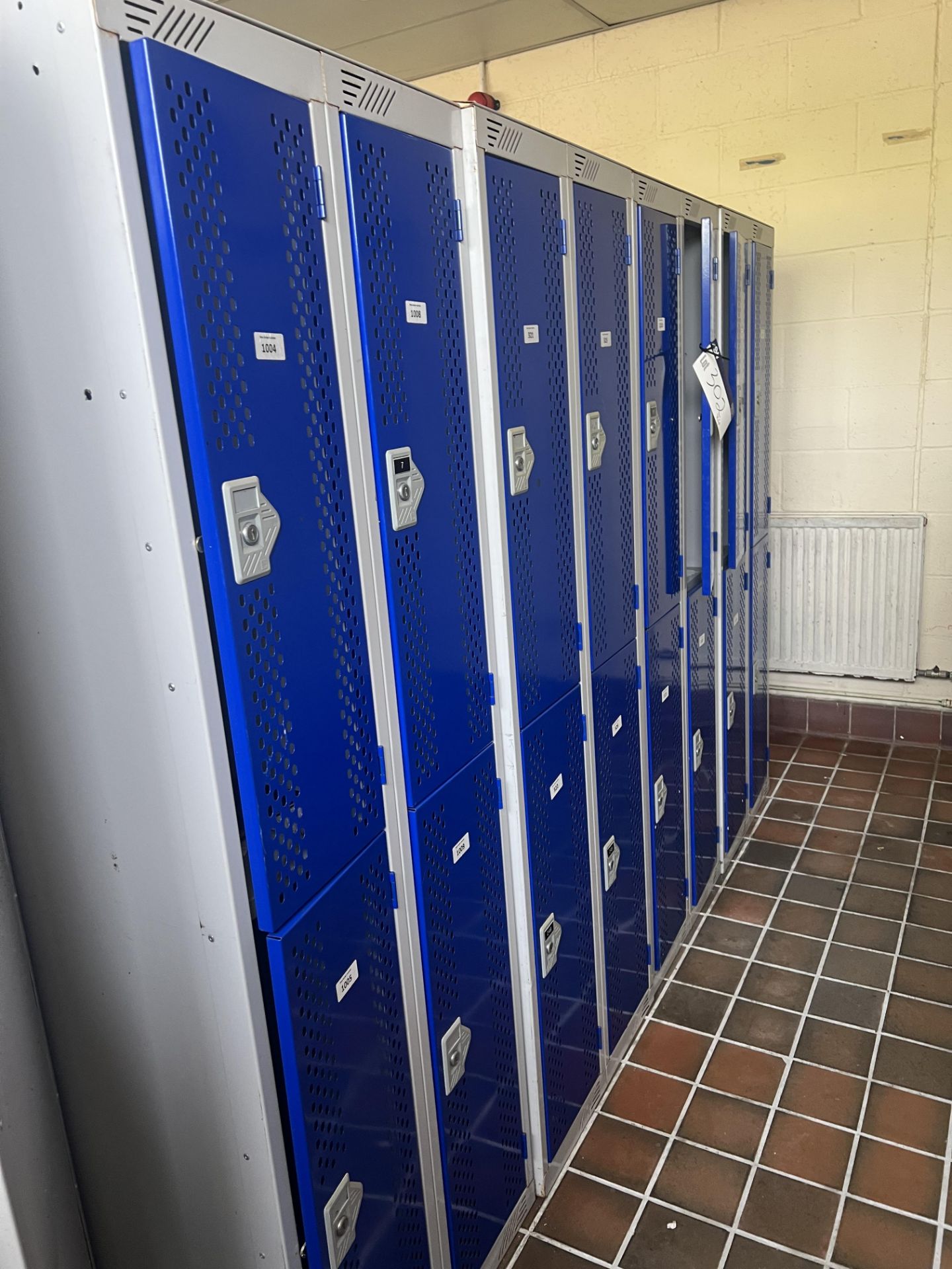 Four x Four Compartment Lockers - each locker 25cm wide x 43cm deep x ...