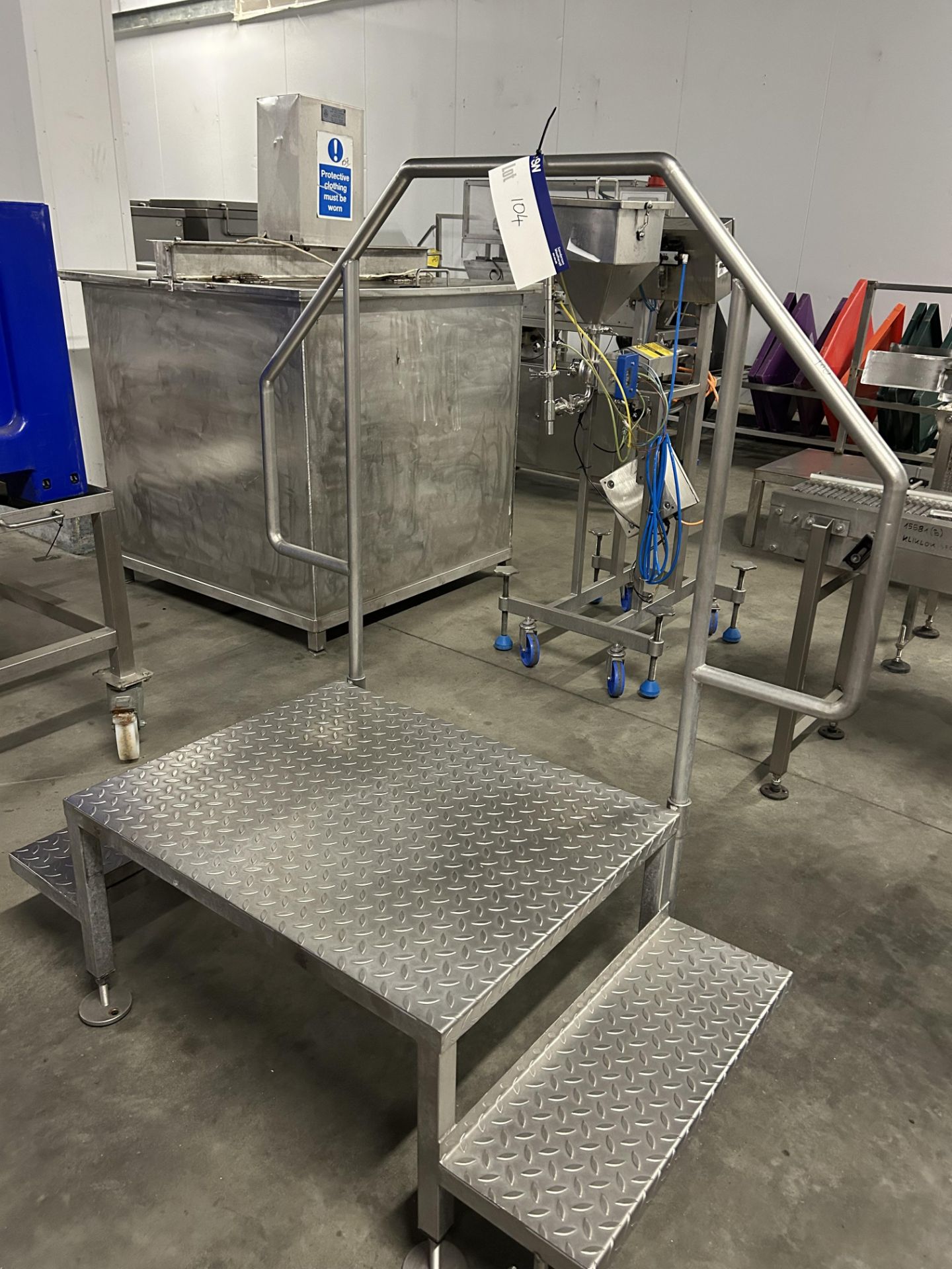 Two Step Stand, with steps each side, approx. 1.5m x 0.8m x 0.5m high ...
