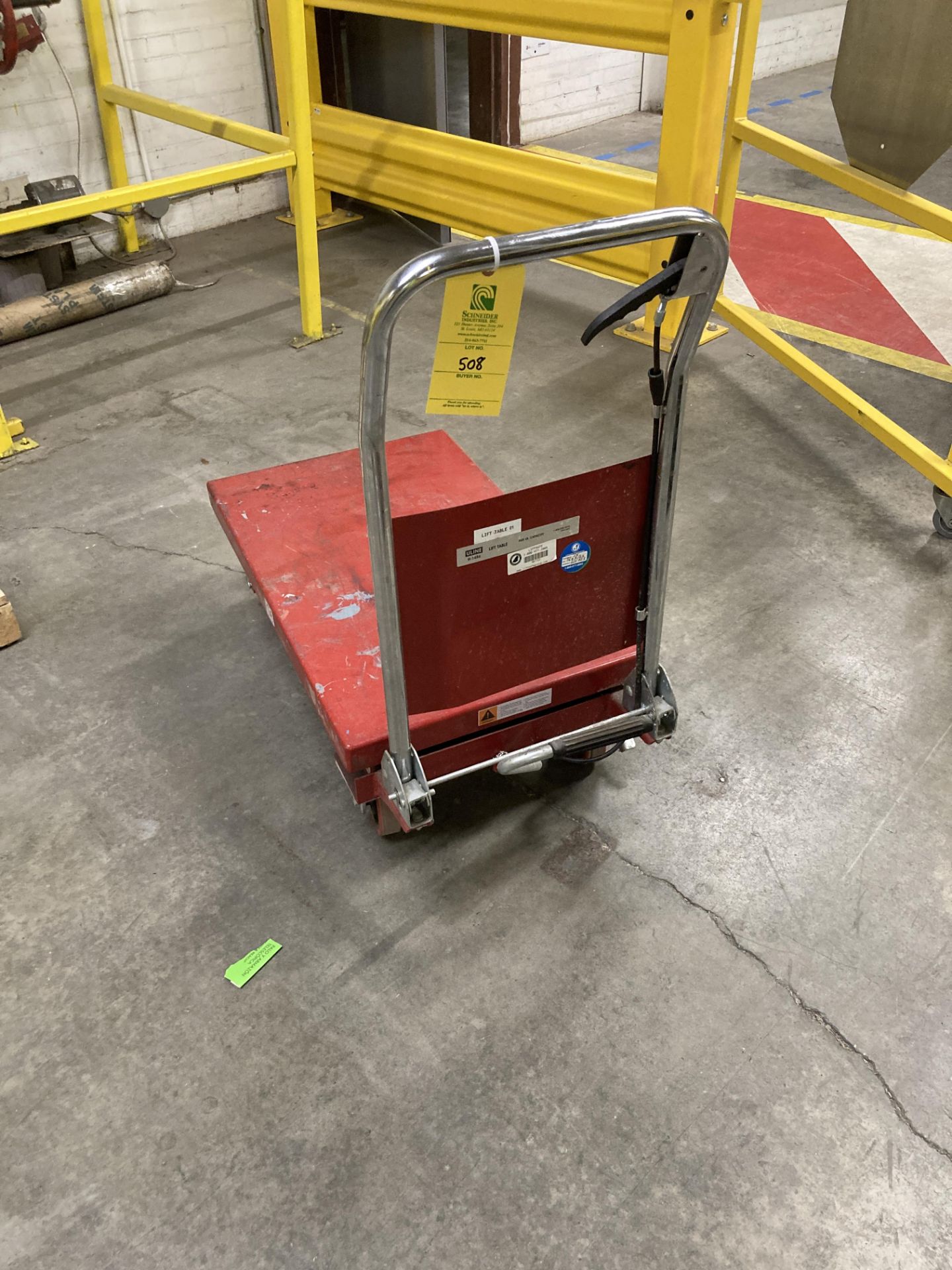 ULINE lift table cart, model H-1486, 660 lbs. cap, platform dimension ...