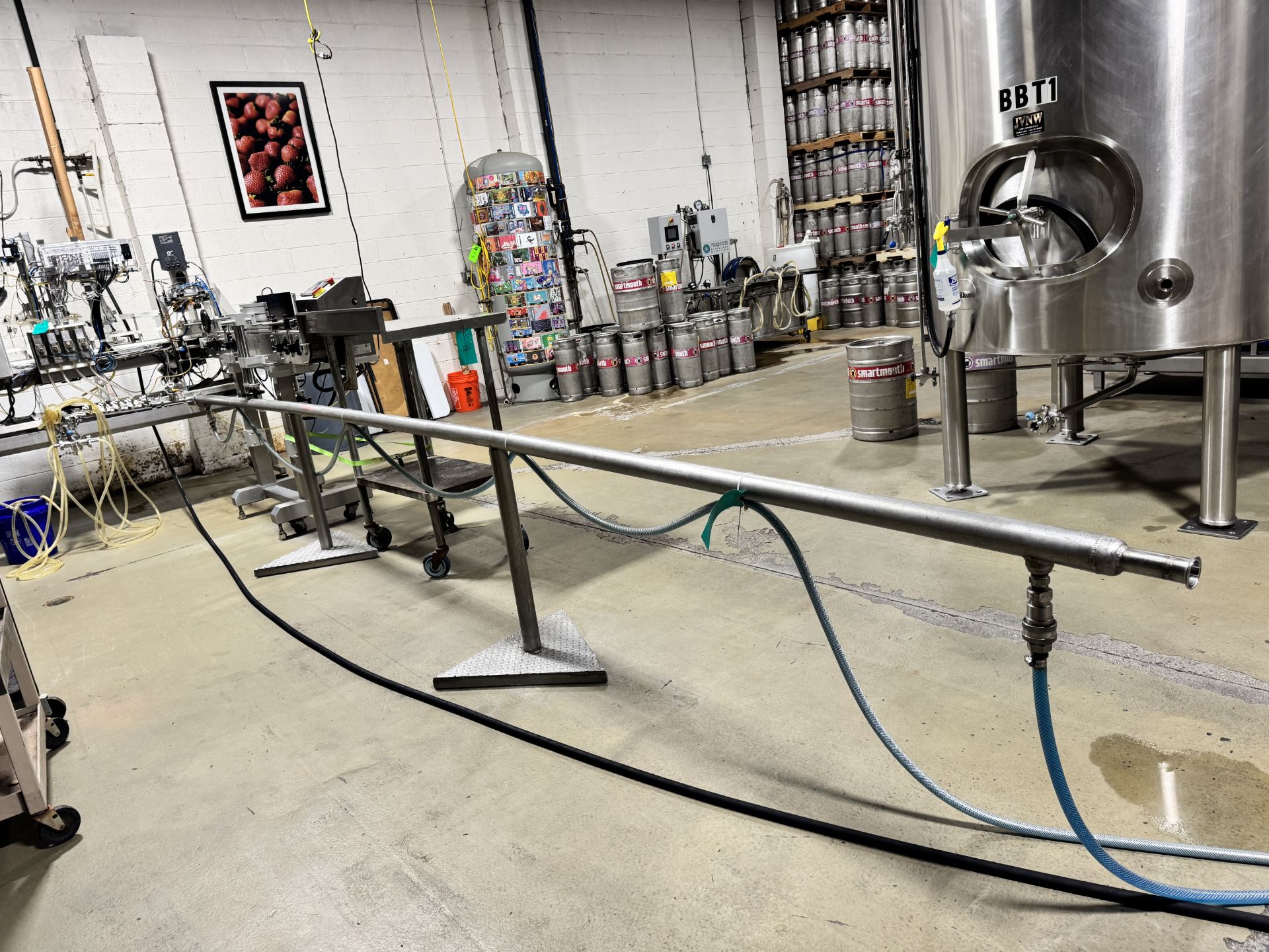 Shop-built glycol-cooled pipe for beer leading from tanks to Wild Goose ...
